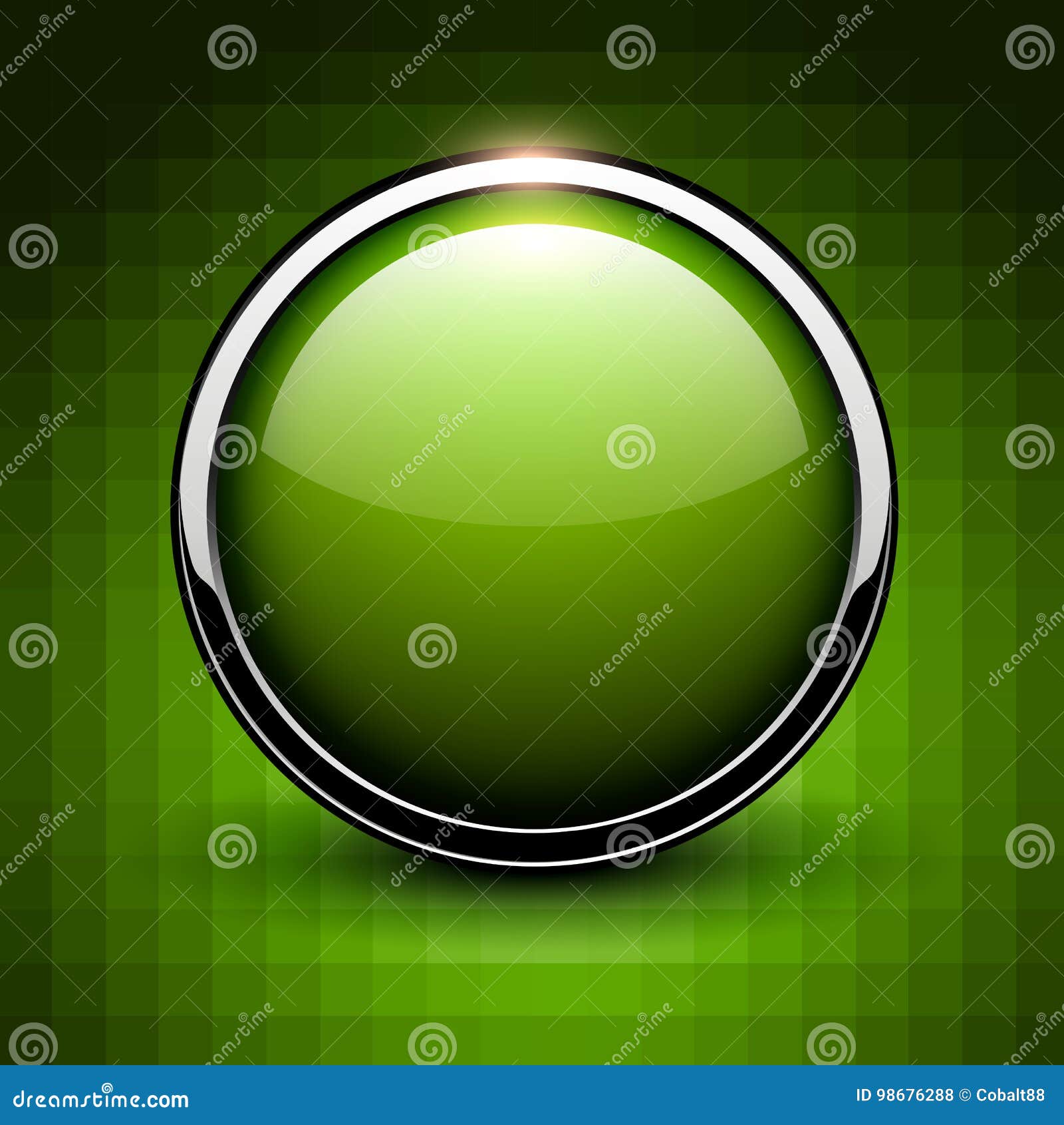 Green Button Shiny Metallic Stock Vector - Illustration of idea ...