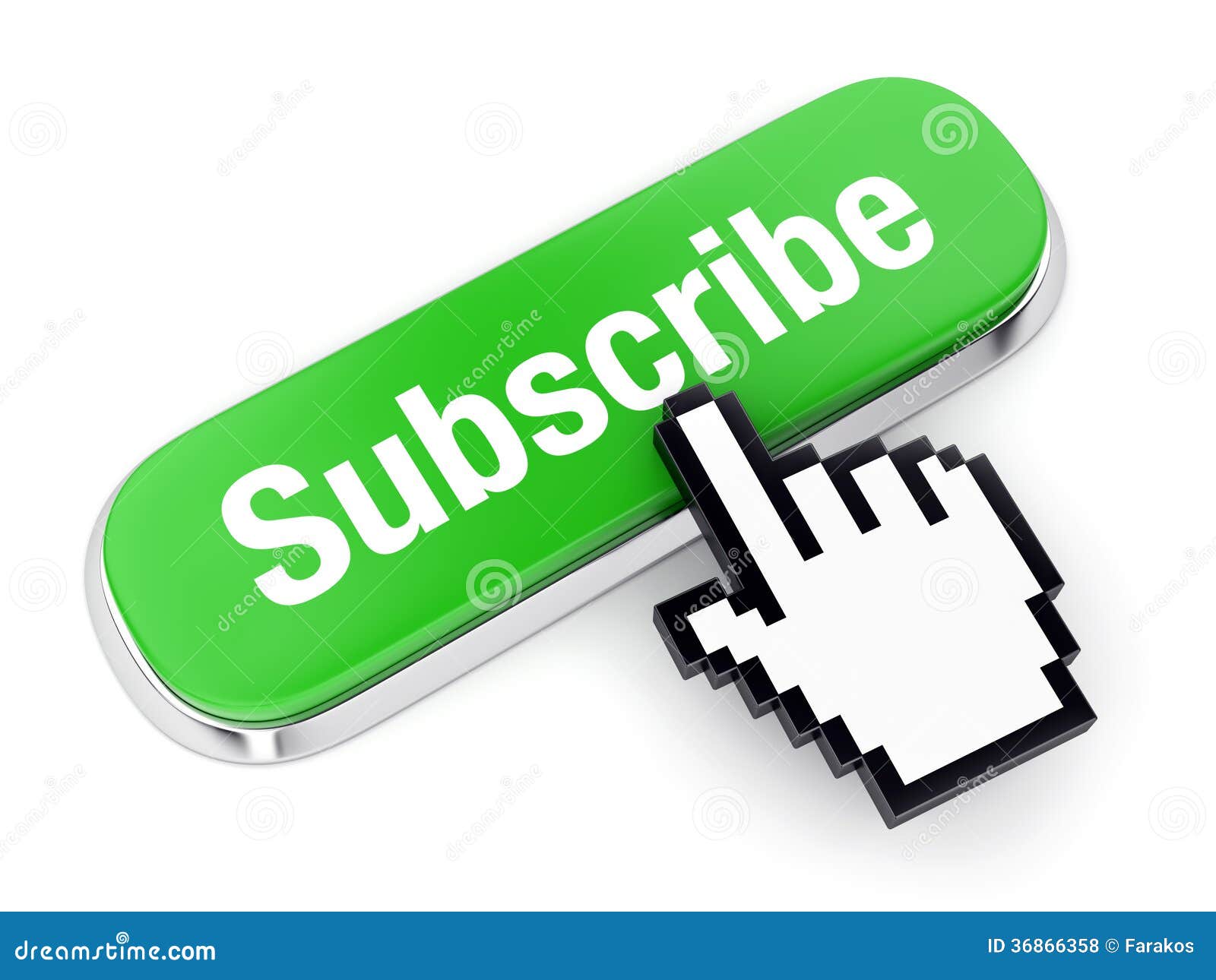 Green Button Subscribe and Hand Cursor Stock Illustration ...