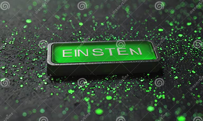 Green Button with the Word Einstein on it Stock Illustration - Illustration of tech, technology ...