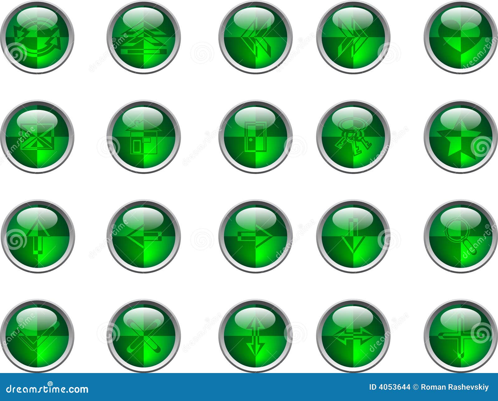 Green buttons stock vector. Illustration of page, direction - 4053644