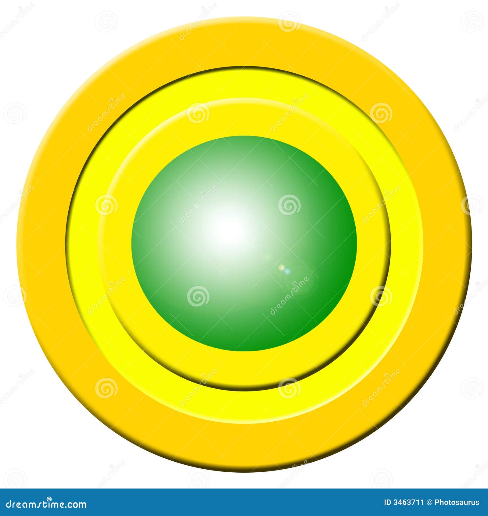 Green buzzer button stock illustration. Illustration of golden - 3463711