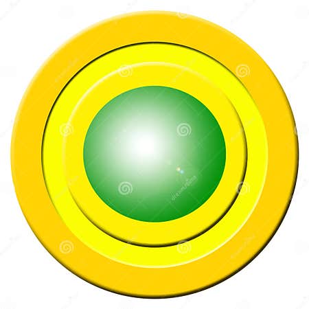 Green buzzer button stock illustration. Illustration of golden - 3463711