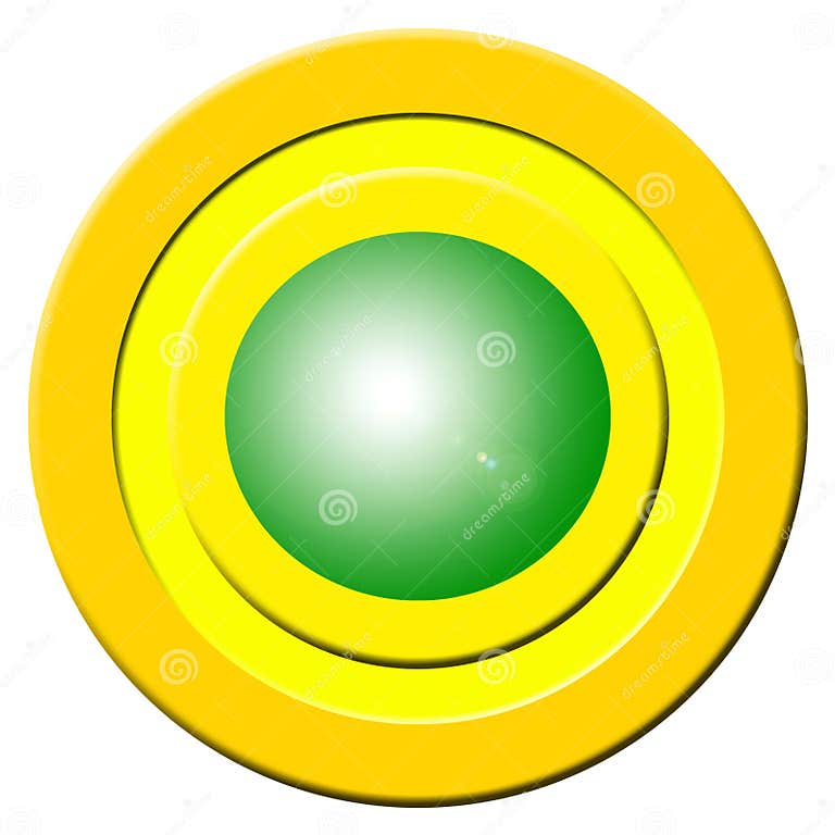 Green buzzer button stock illustration. Illustration of golden - 3463711