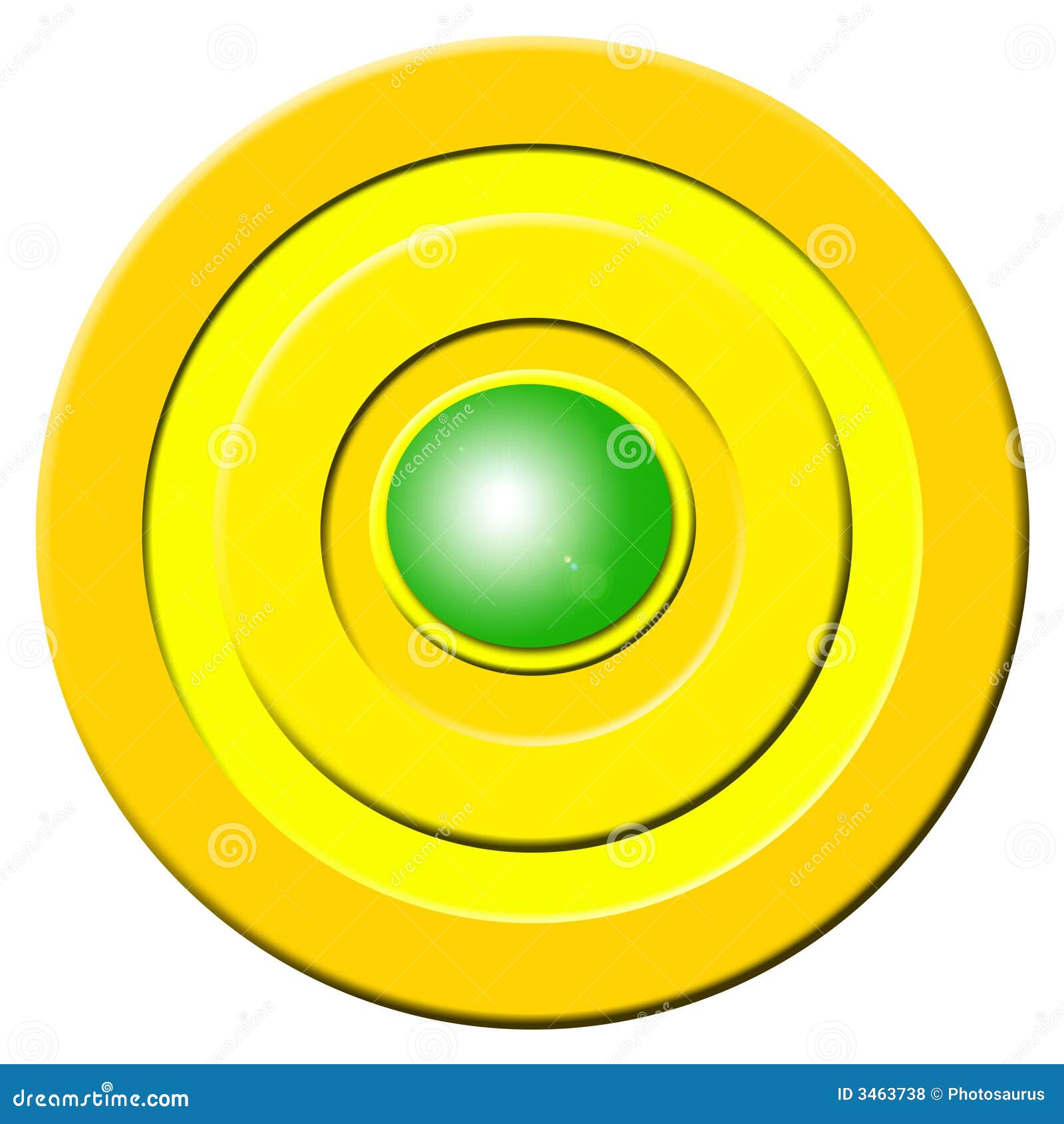 Green buzzer button stock illustration. Illustration of golden - 3463738