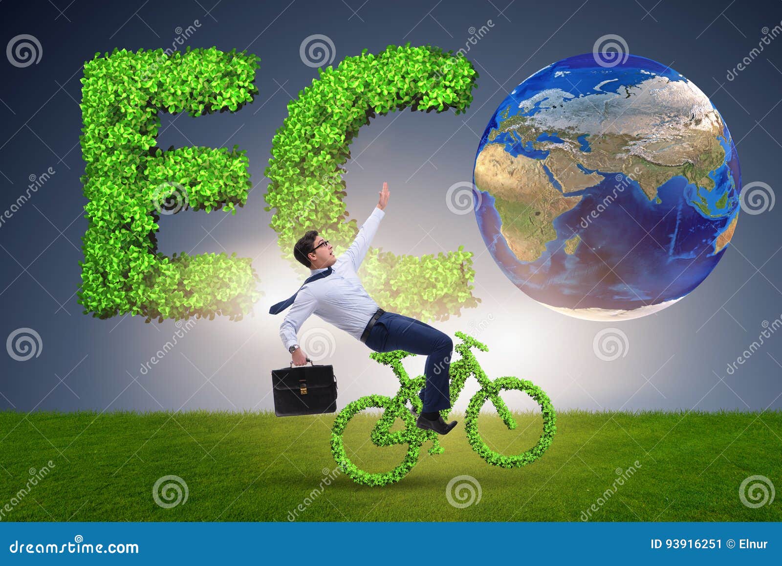 The Green Bycycle in Environmentally Friendly Transportation Concept ...