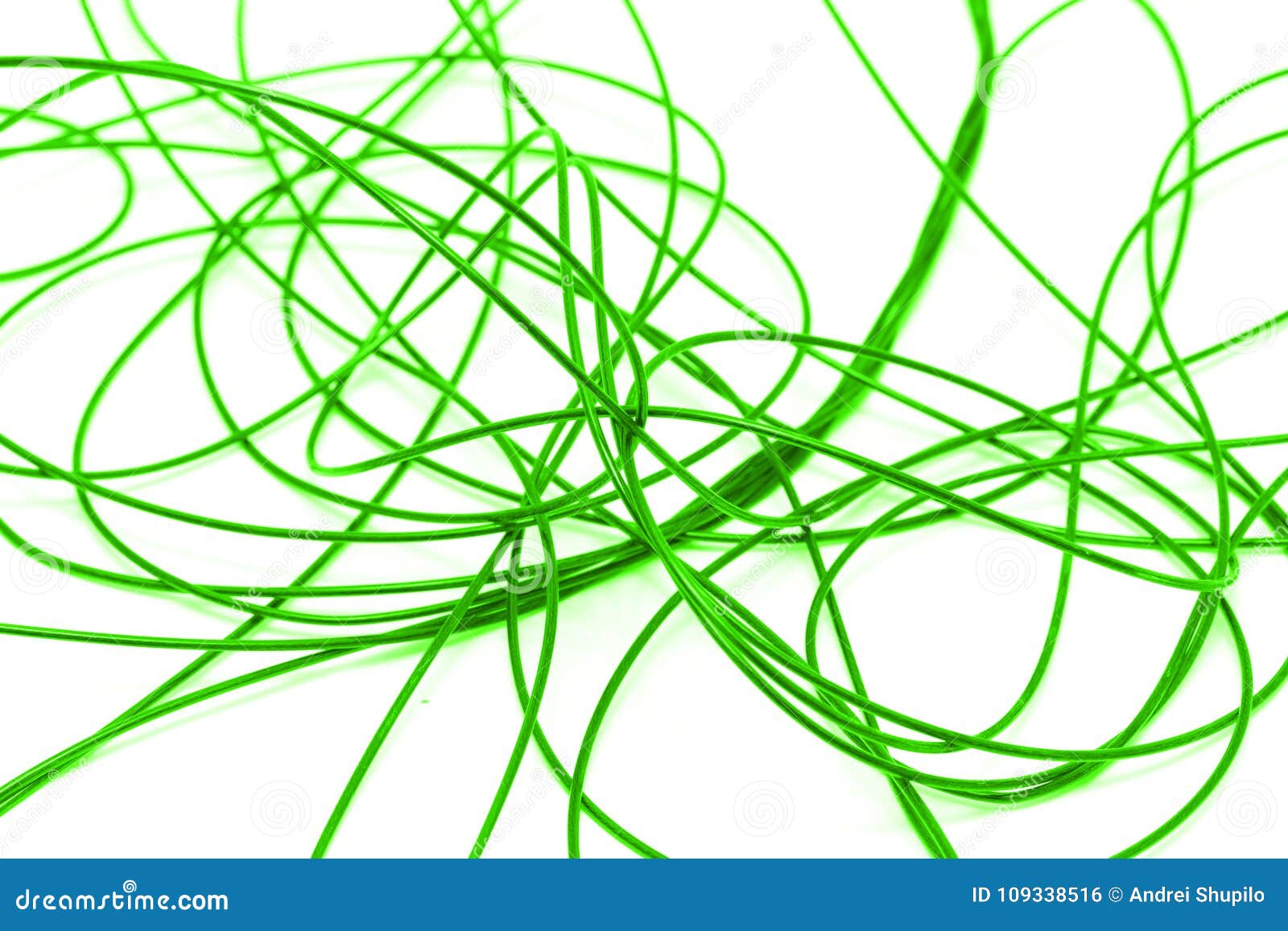 Green Cable on a White Background Stock Photo - Image of industrial ...