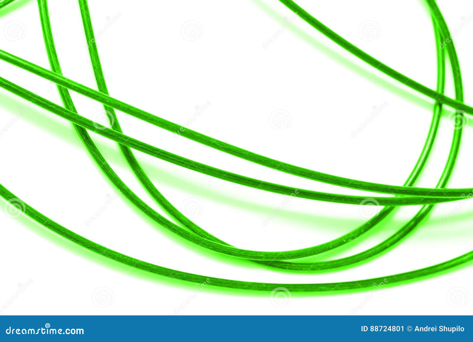 Green Cable on a White Background Stock Image - Image of cutout ...