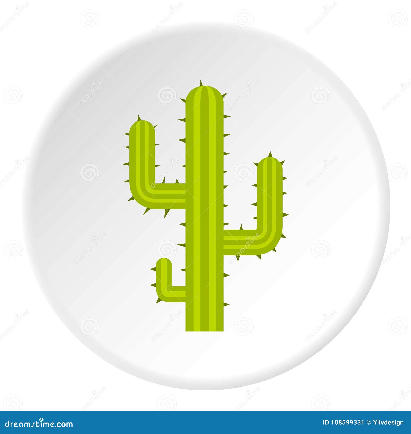 Green cactus icon circle stock vector. Illustration of altitude - 108599331