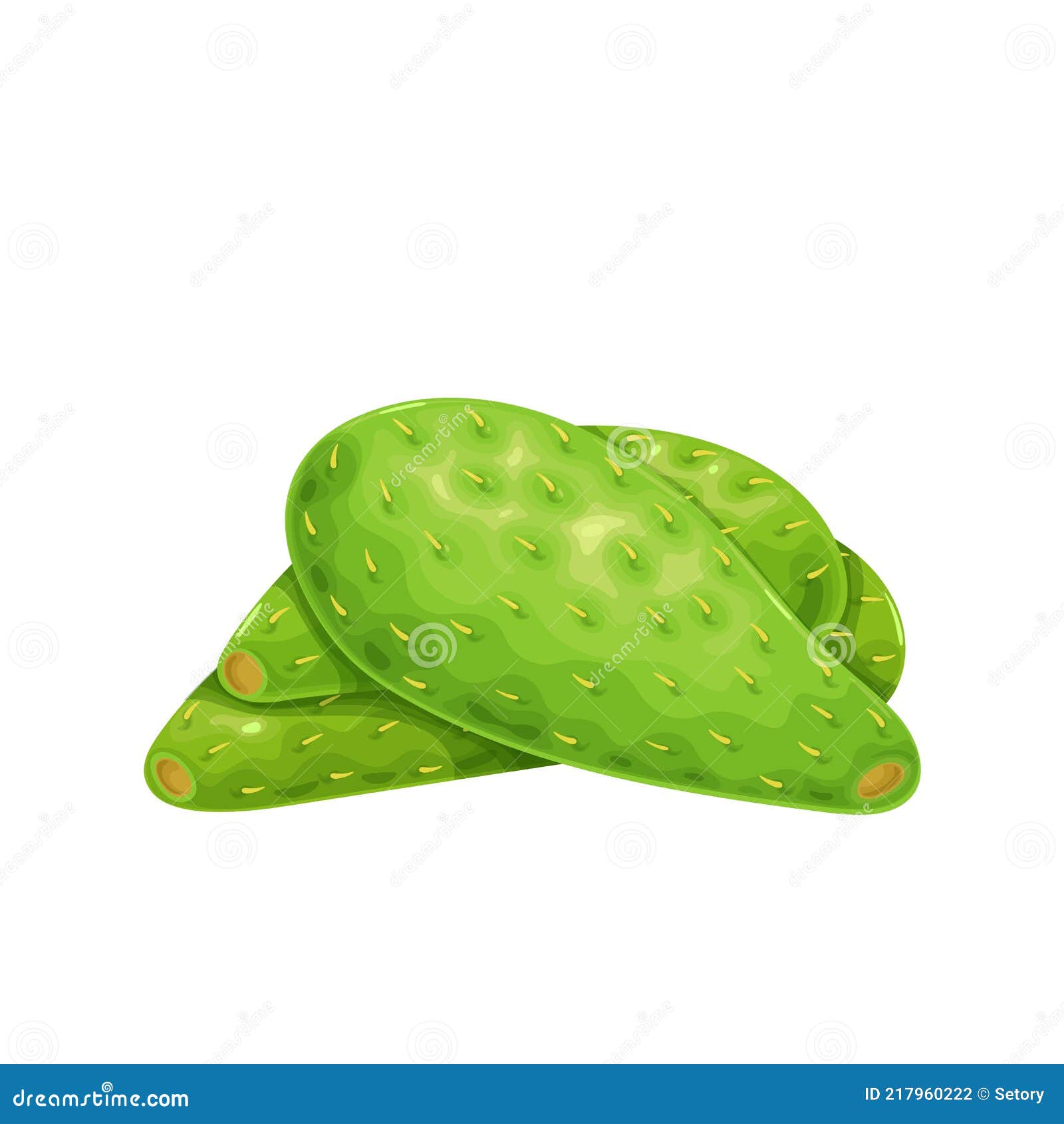 Green Cactus Leaf Nopales Icon Stock Vector - Illustration of thorns ...
