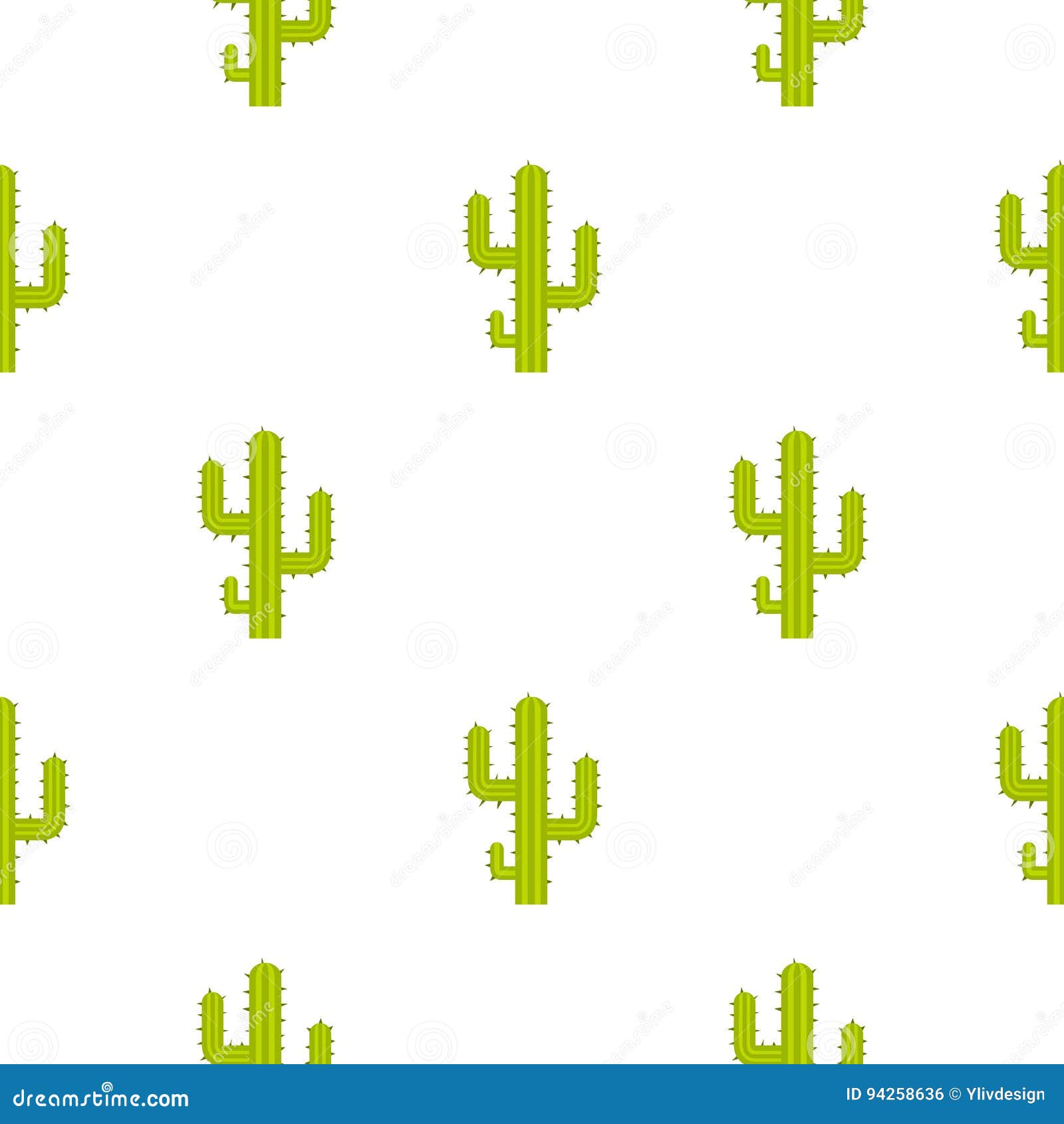 Green Cactus Pattern Seamless Stock Vector - Illustration of flat ...