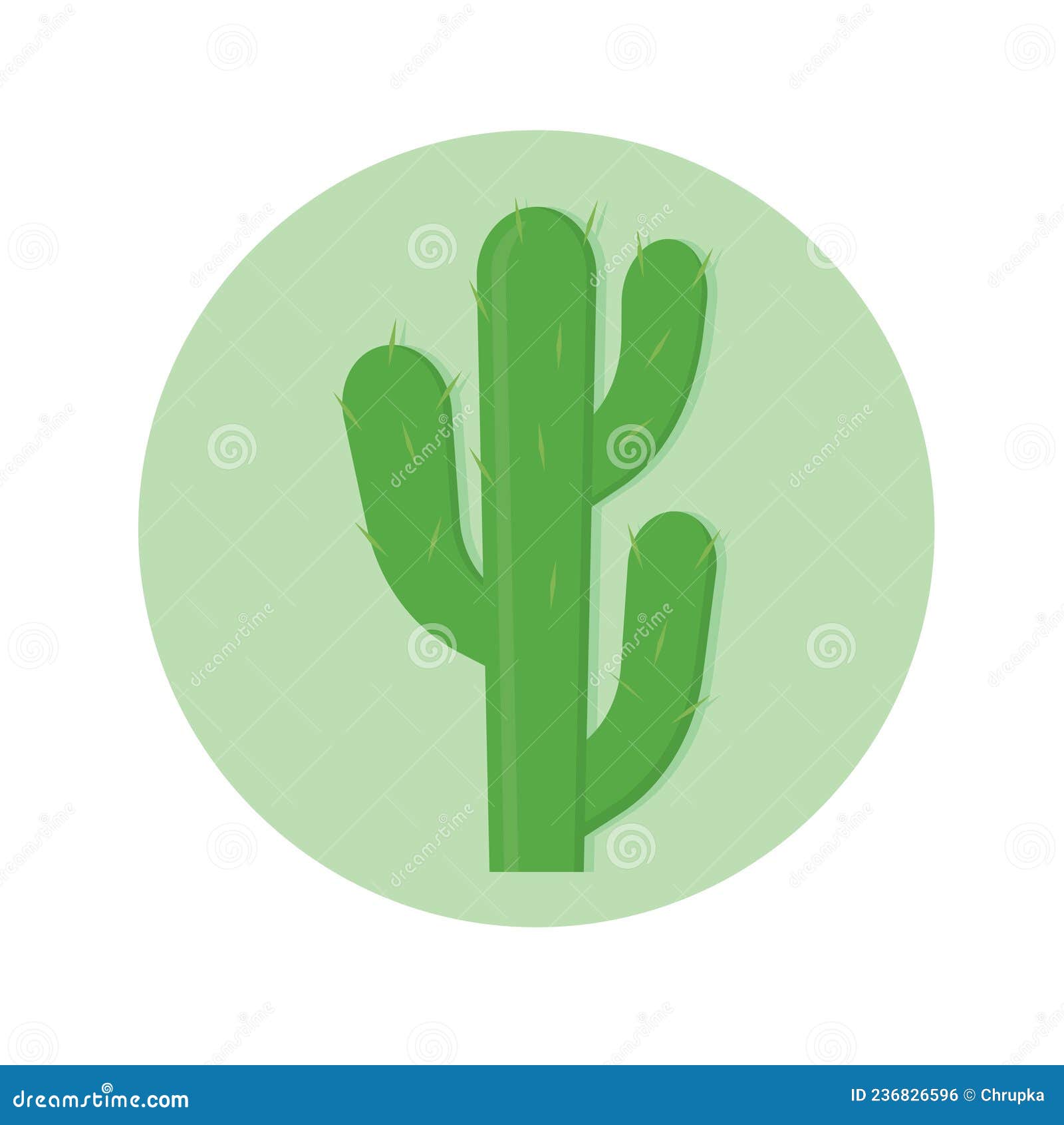 Green cactus plant stock vector. Illustration of flora - 236826596