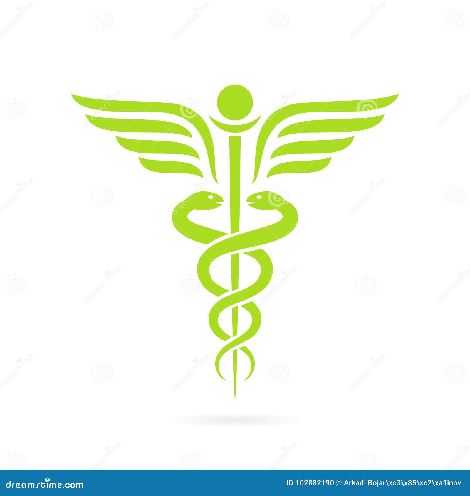 Green Caduceus Medical Symbol Vector Illustration | CartoonDealer.com ...