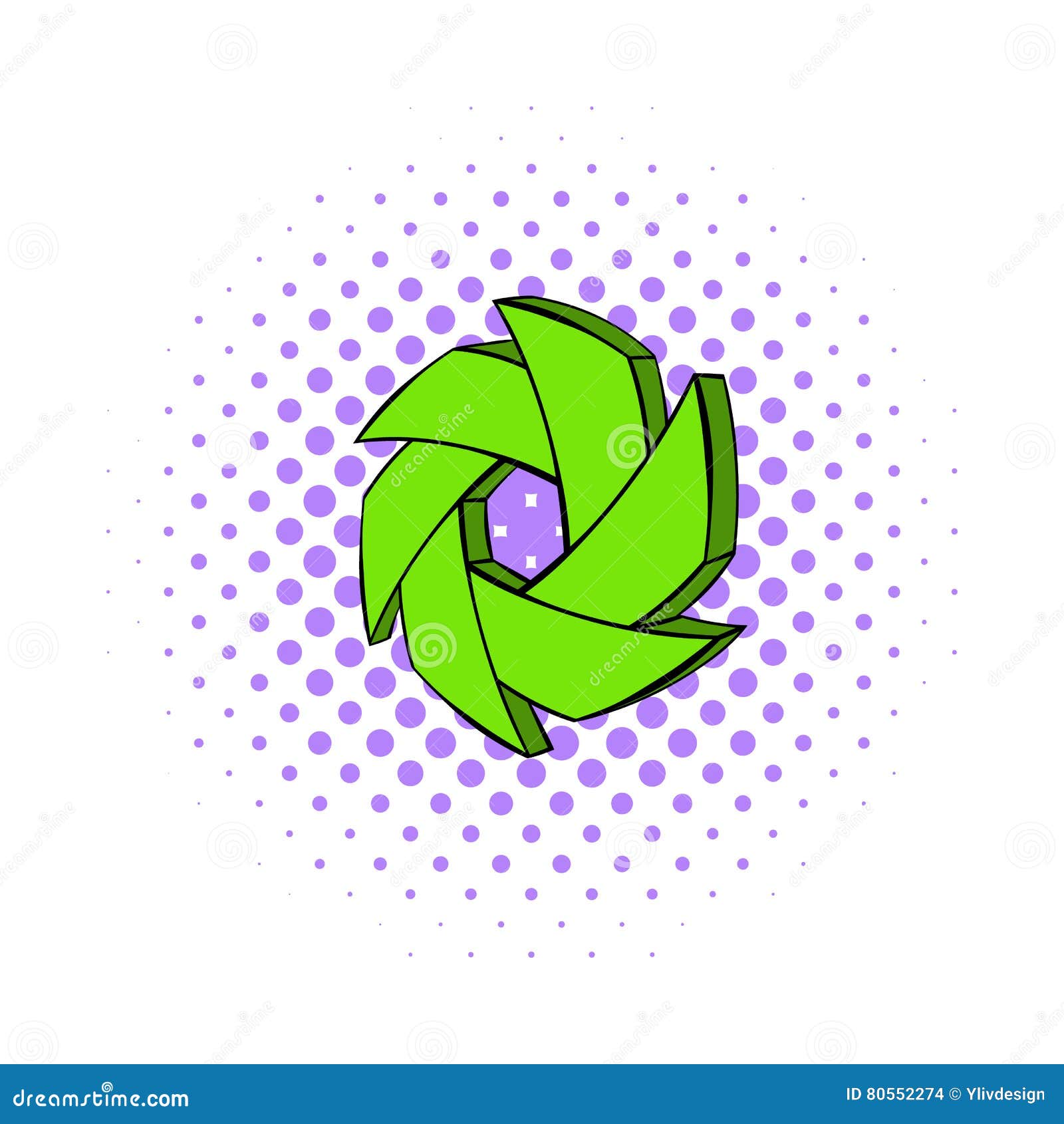 Green Camera Aperture Icon, Comics Style Stock Vector - Illustration of ...