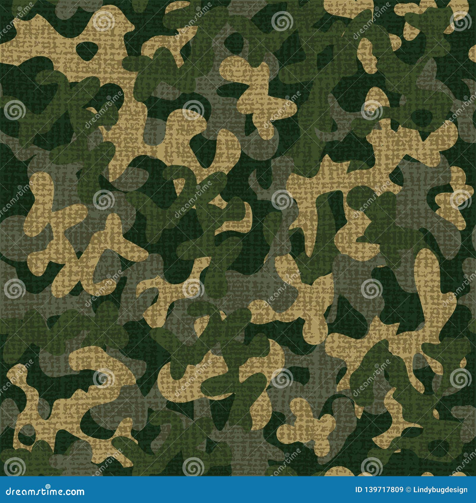 Green Camouflage Pattern. Tiled Repeat. Stock Vector - Illustration of ...