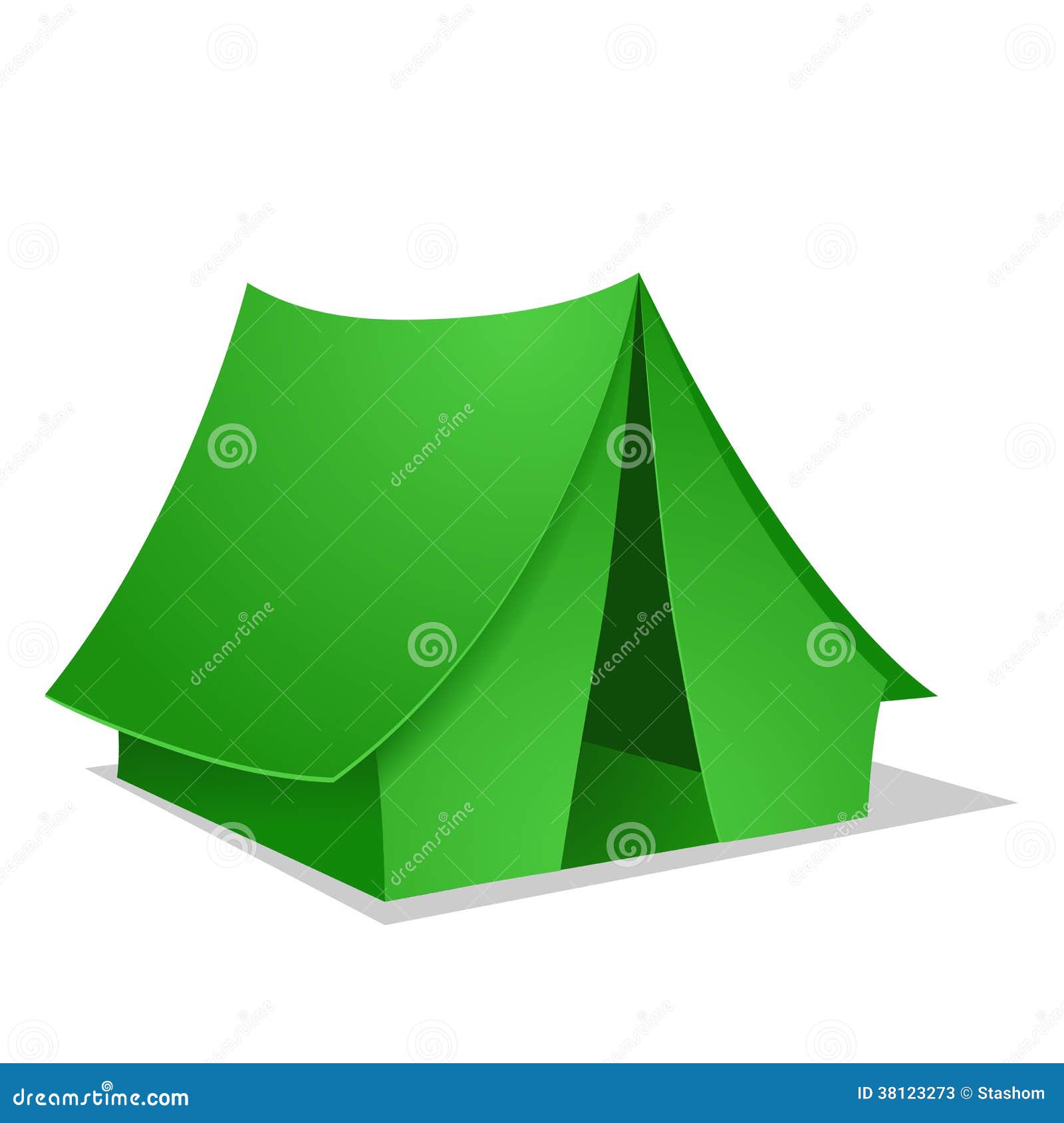 Green Camping Tent. Vector Illustration Stock Vector - Illustration of ...
