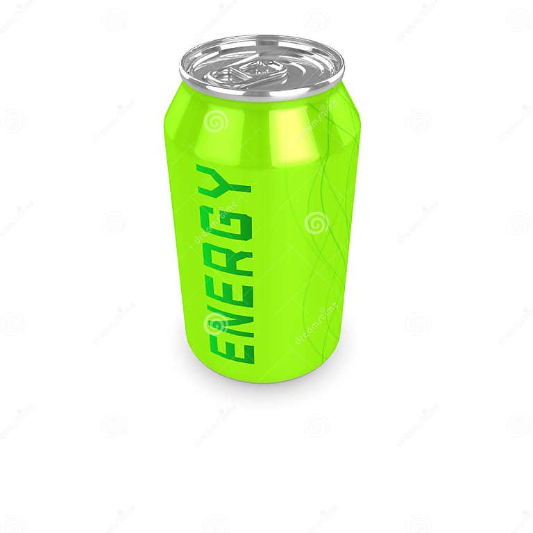 Green can full of energy stock illustration. Illustration of beverage ...
