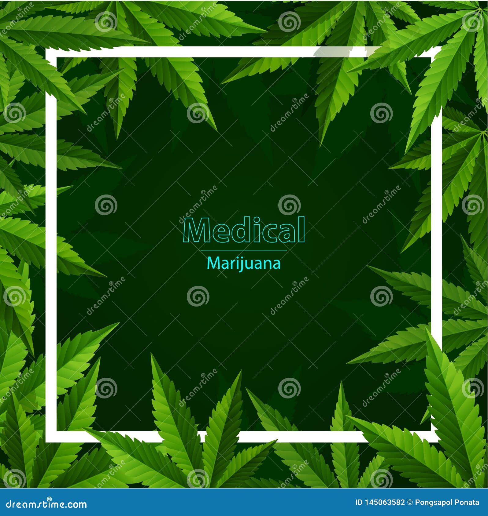 Green Cannabis Leaf Drug Marijuana Herb Background Stock Vector ...