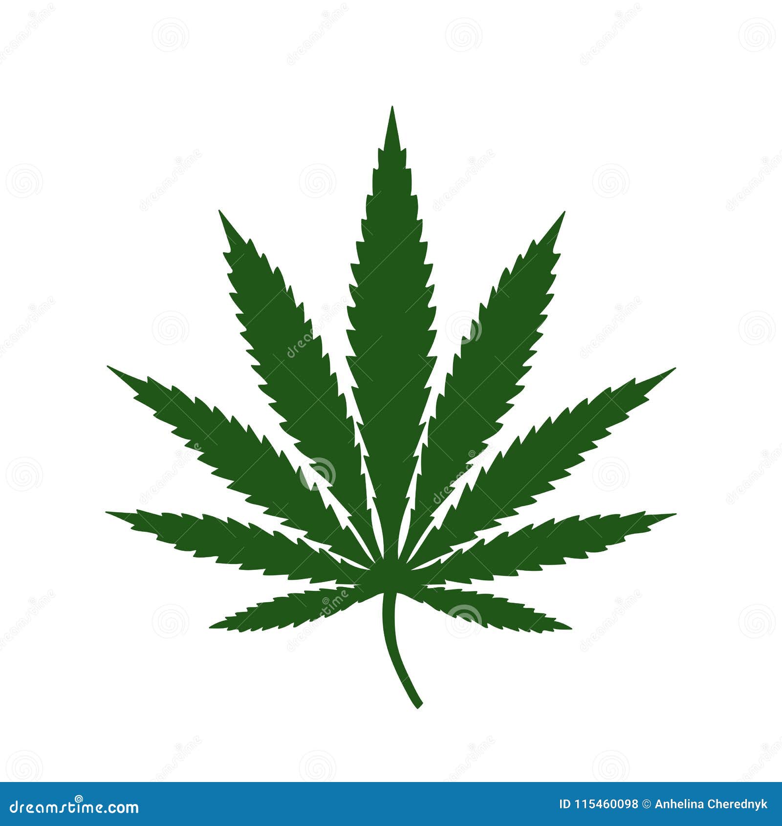Green Cannabis Leaf Drug Marijuana Herb Icon Stock Vector ...