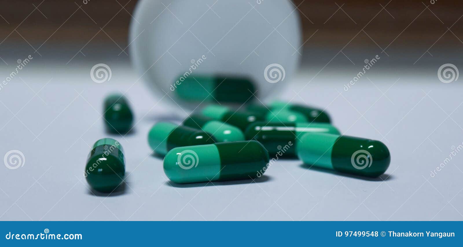 Green Capsule on White Background. Stock Photo - Image of white ...