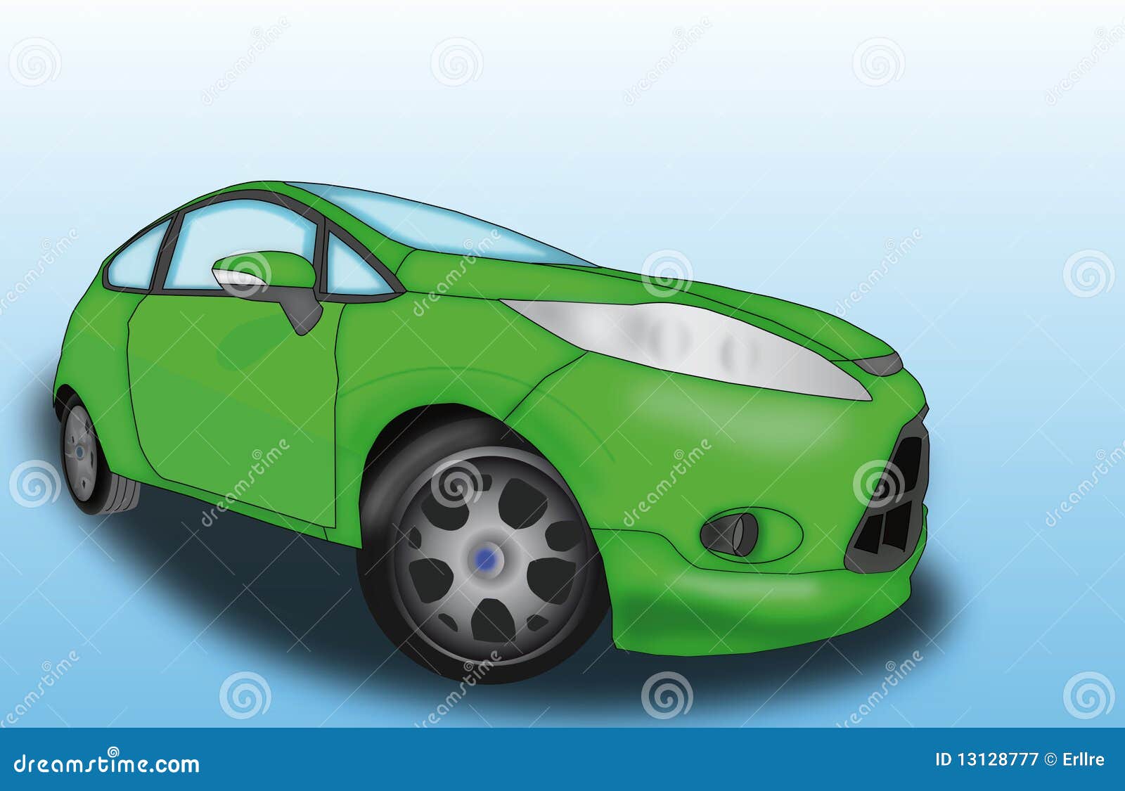 Green car stock illustration. Illustration of vehicle - 13128777
