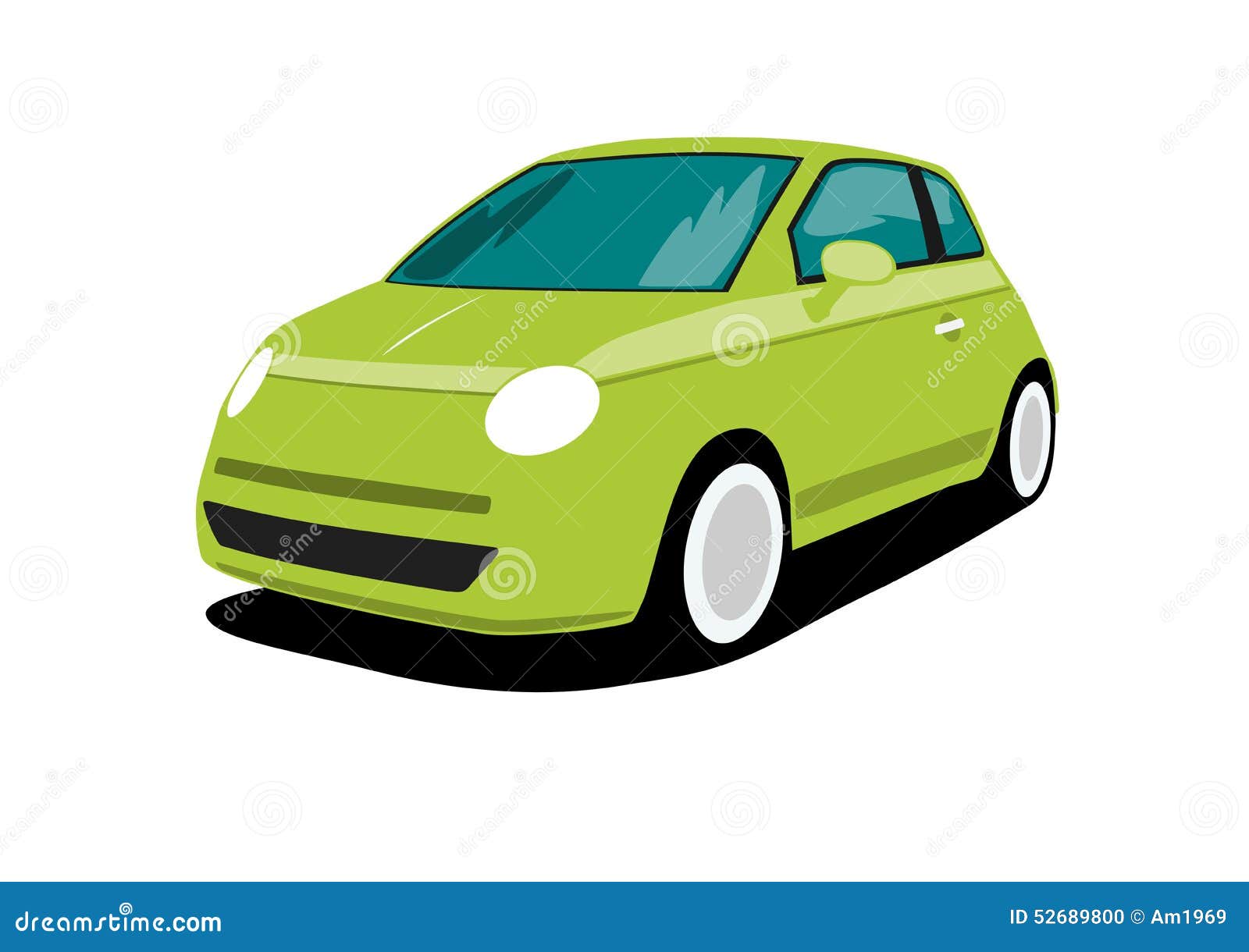 Green Car stock vector. Illustration of urban, highway - 52689800