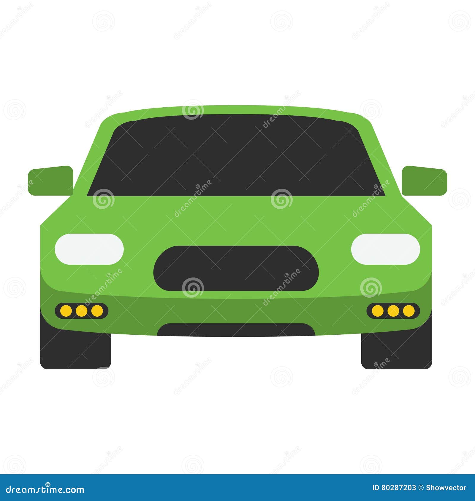 Green Car Vector Illustration. Stock Vector - Illustration of shape ...