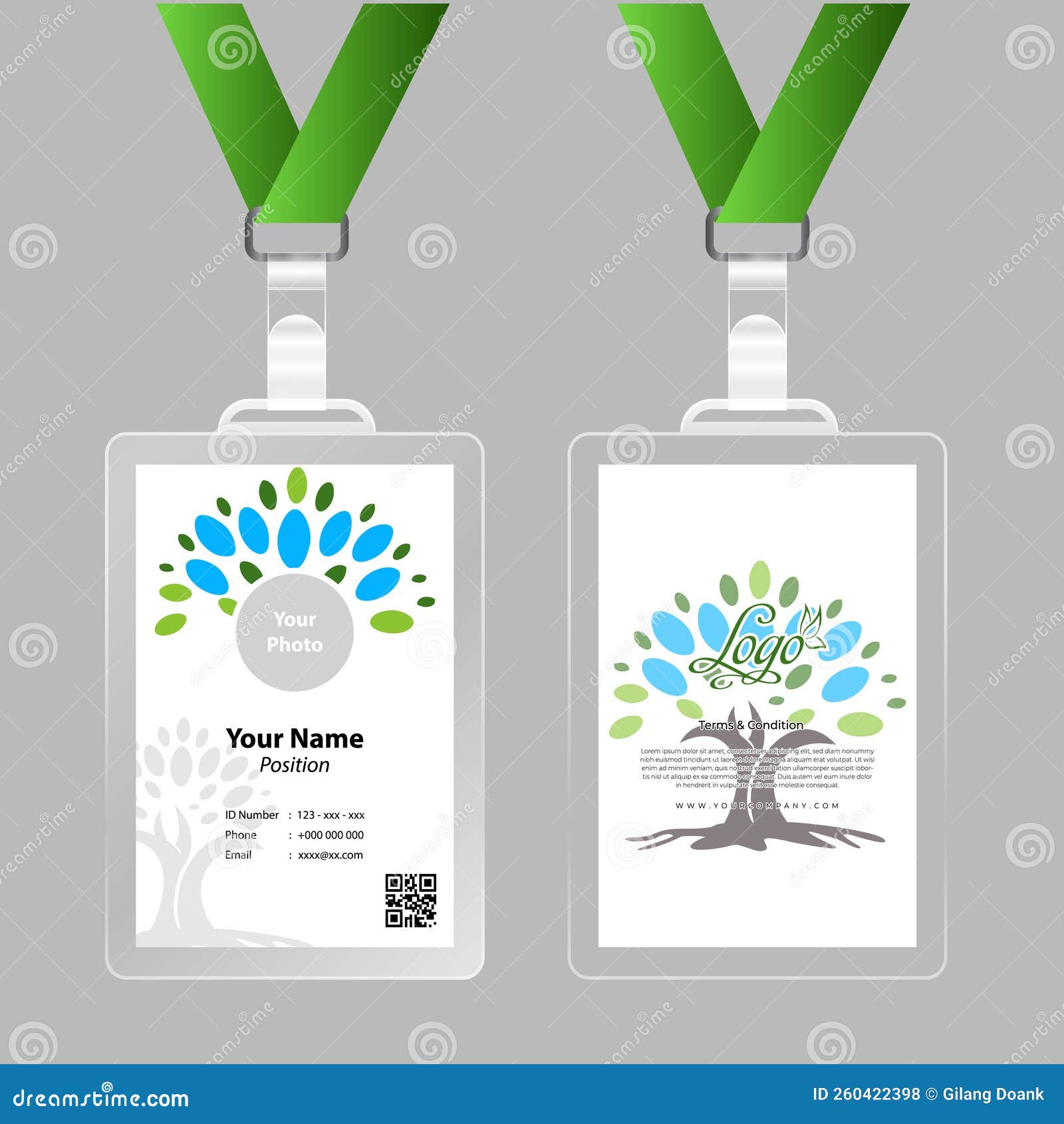 Green Card Name Design Vector Illustration Stock Vector - Illustration ...