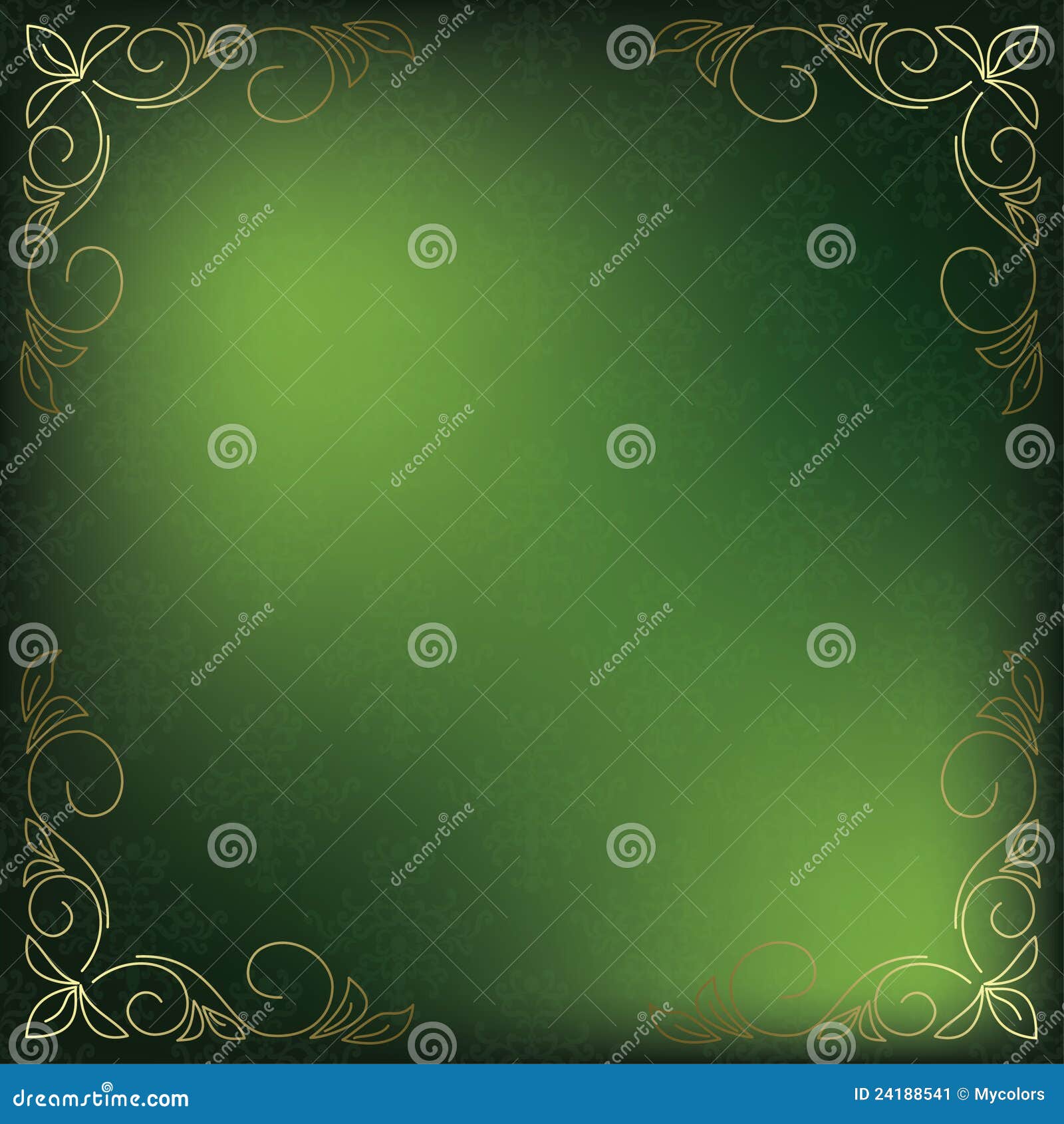 Green Card with Golden Decor in the Corners - Eps Stock Vector ...