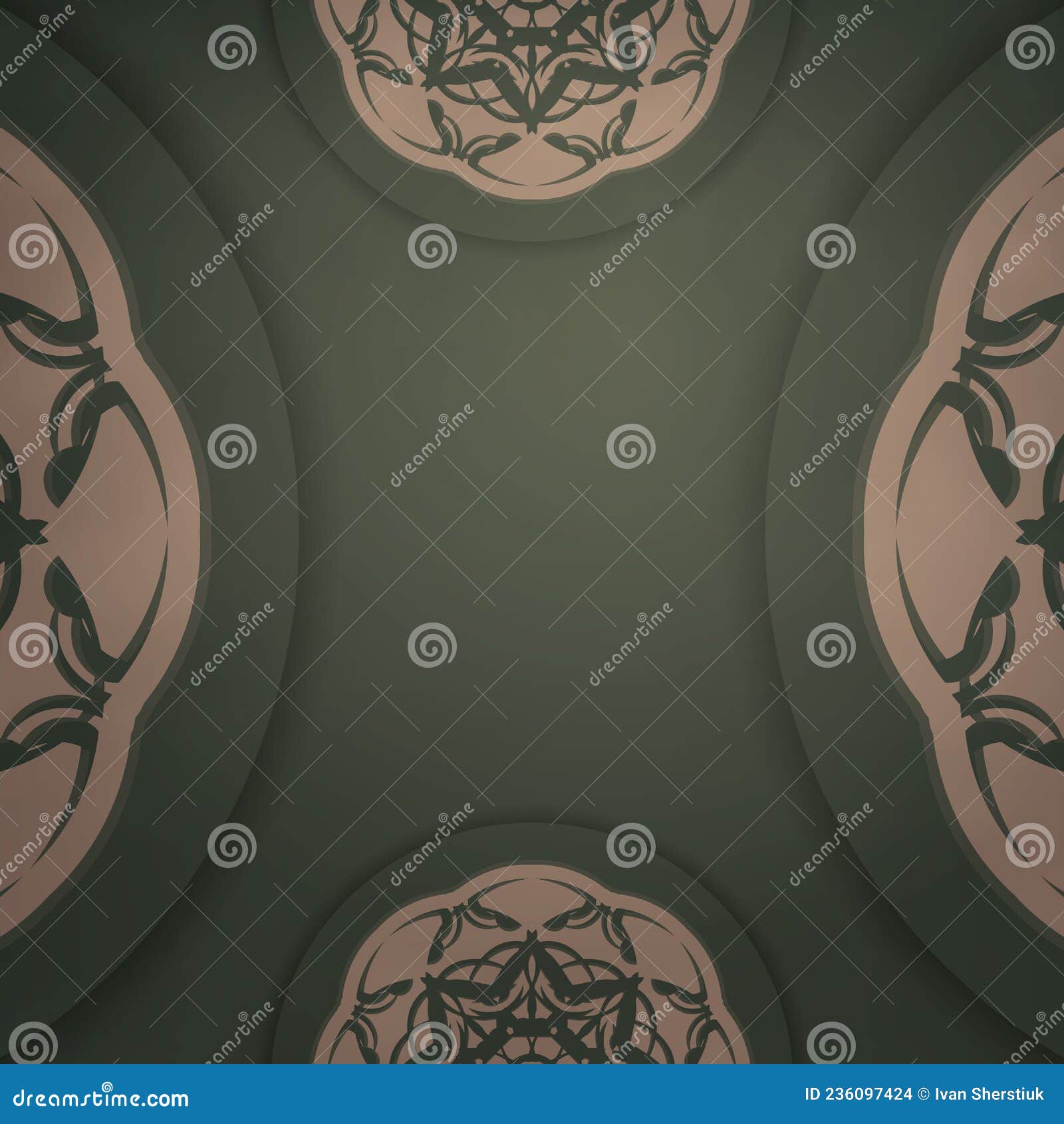 Green Card with a Luxurious Brown Pattern for Your Congratulations ...