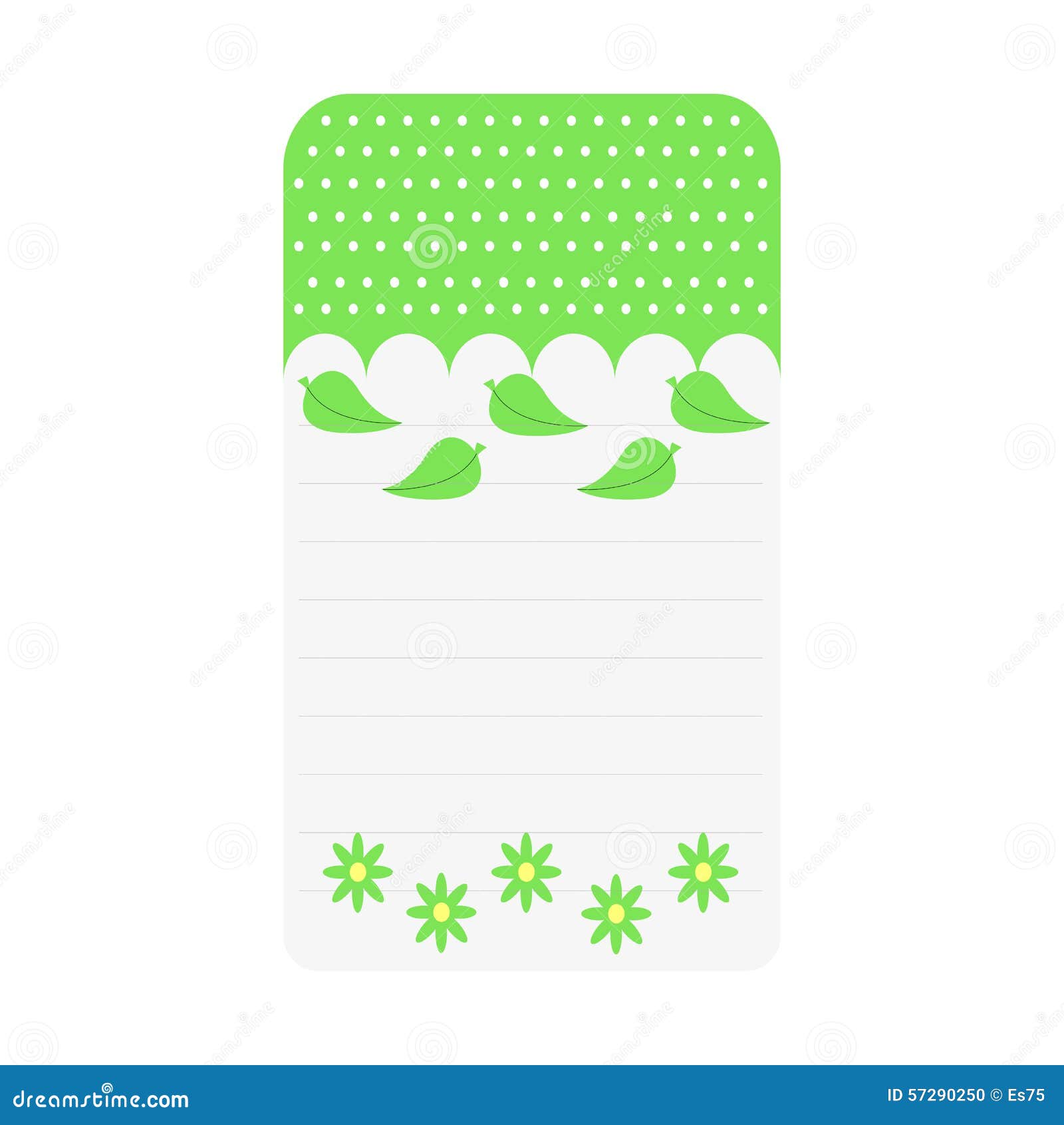 Green card stock illustration. Illustration of flowers - 57290250