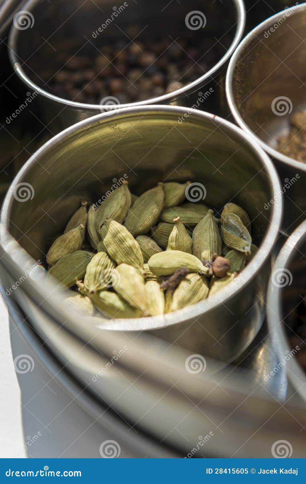 Green Cardamom and Other Indian Spices Stock Image - Image of ...