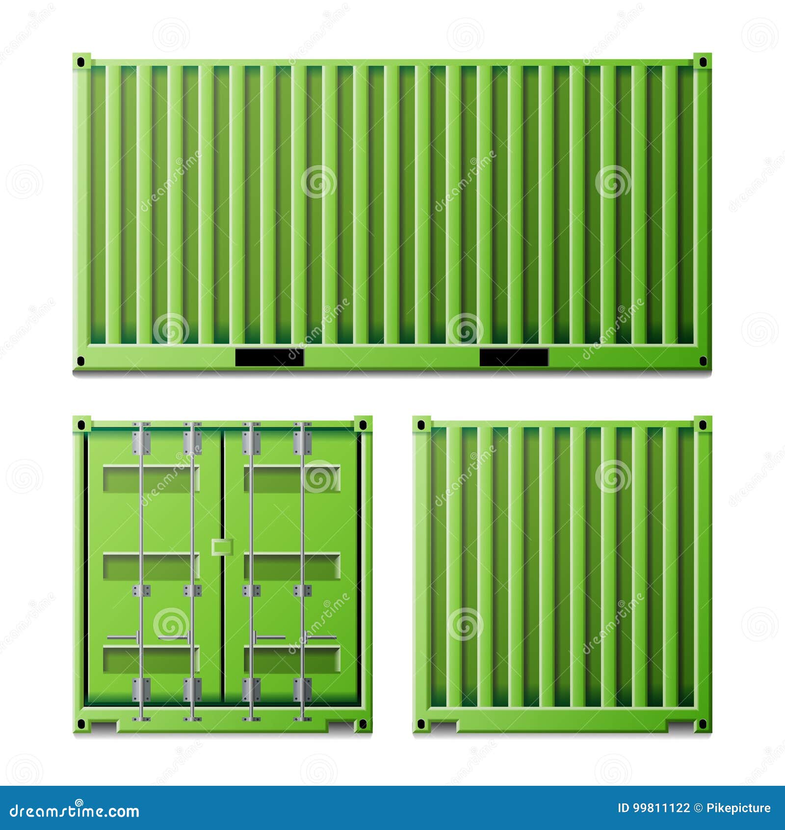 Green Cargo Container Vector. Freight Shipping Container Concept ...