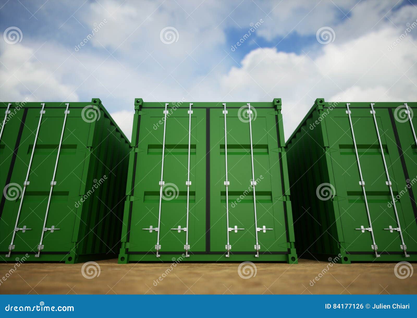 Green cargo containers stock photo. Image of containers - 84177126