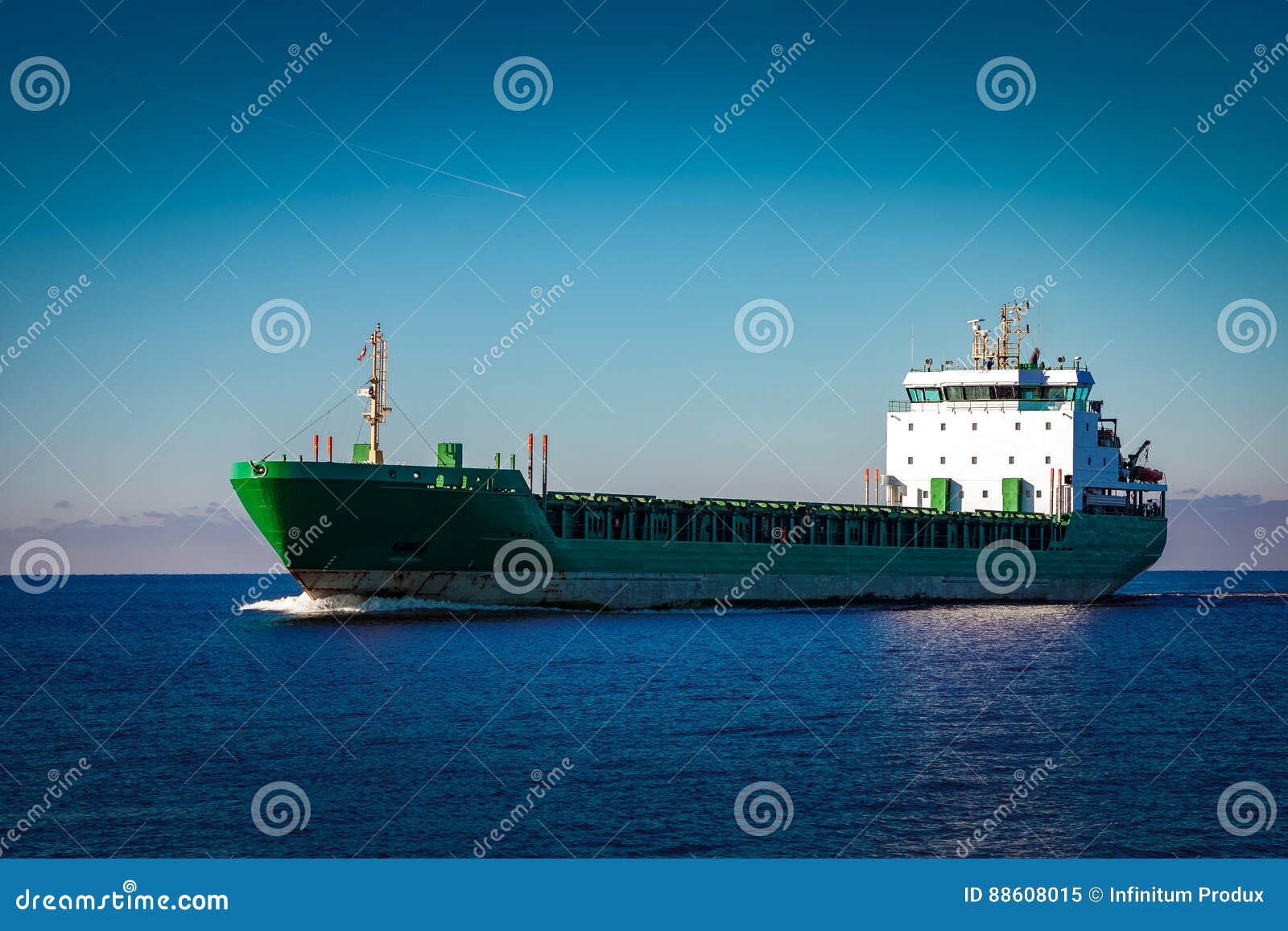 Green cargo ship stock image. Image of green, ocean, cargo - 88608015