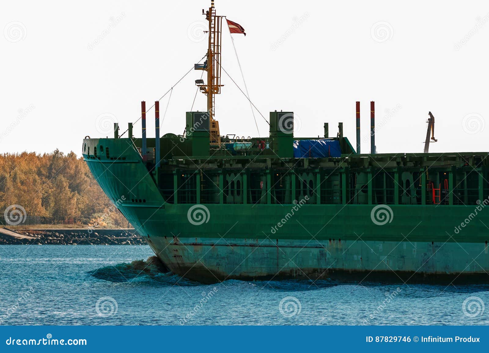 Green cargo ship`s bow stock photo. Image of nautical - 87829746