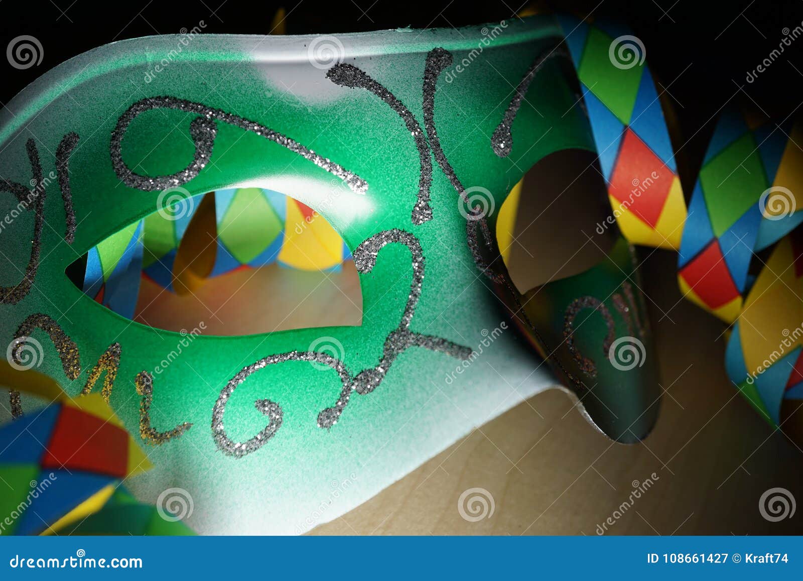 Green carnival mask stock image. Image of year, isolated - 108661427