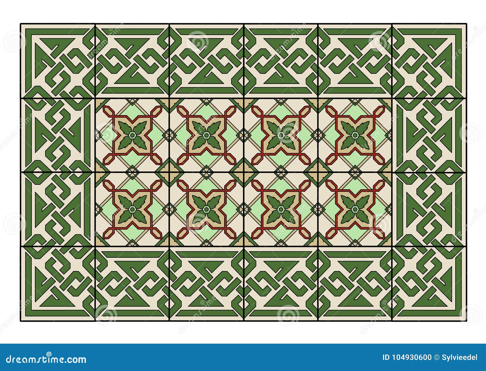 Green carpet stock vector. Illustration of geometric - 104930600