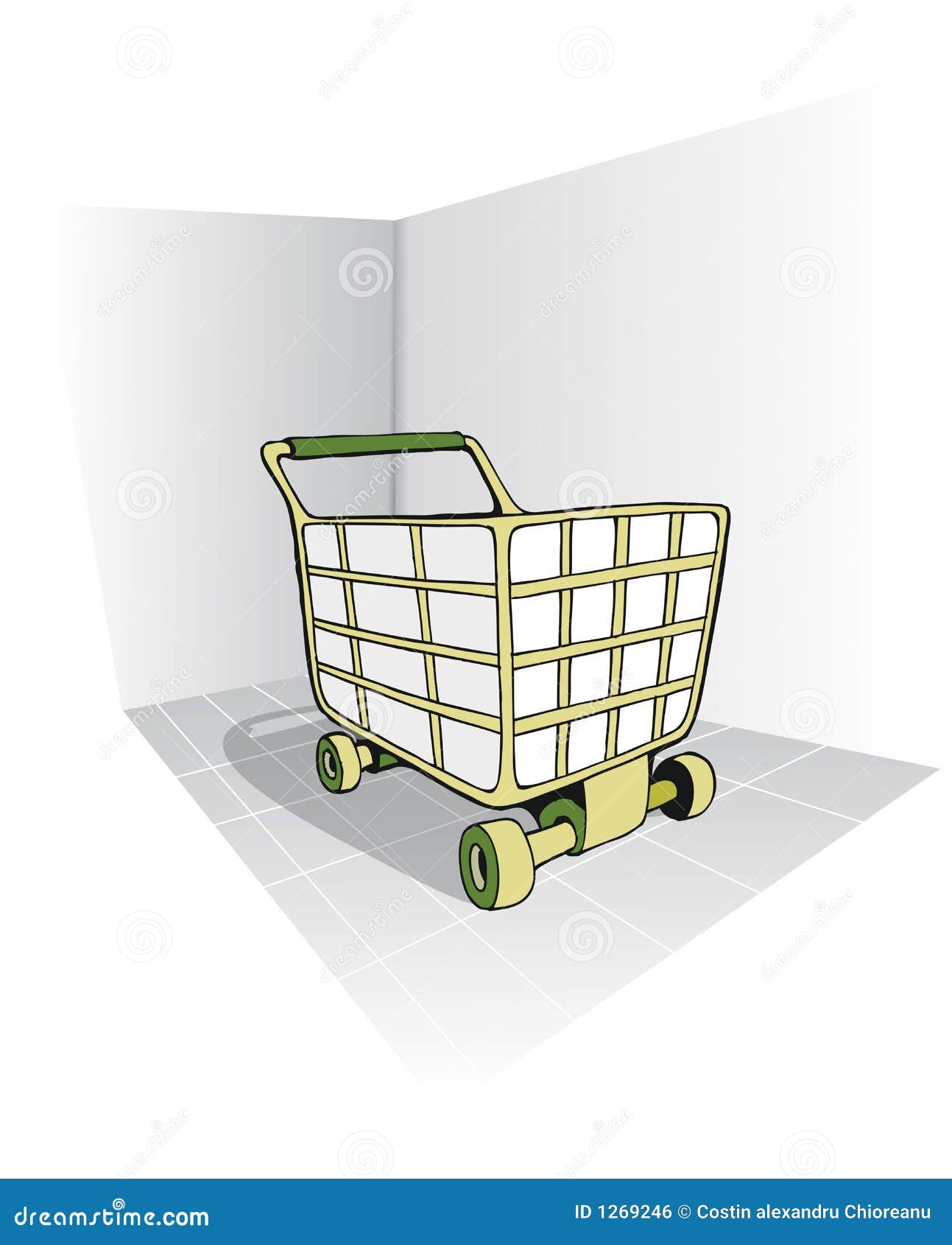 Green cart stock vector. Illustration of commerce, shadow - 1269246