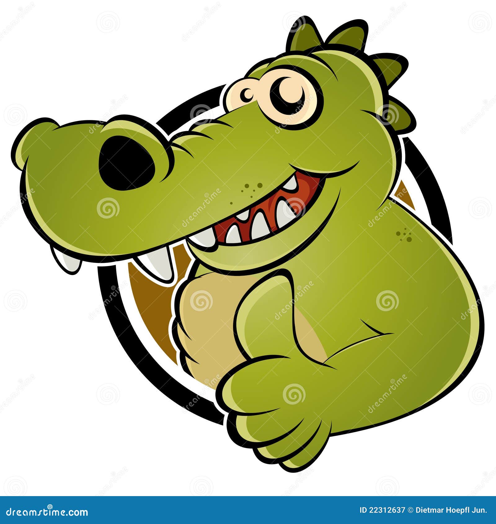 Green cartoon alligator stock vector. Illustration of aprove - 22312637