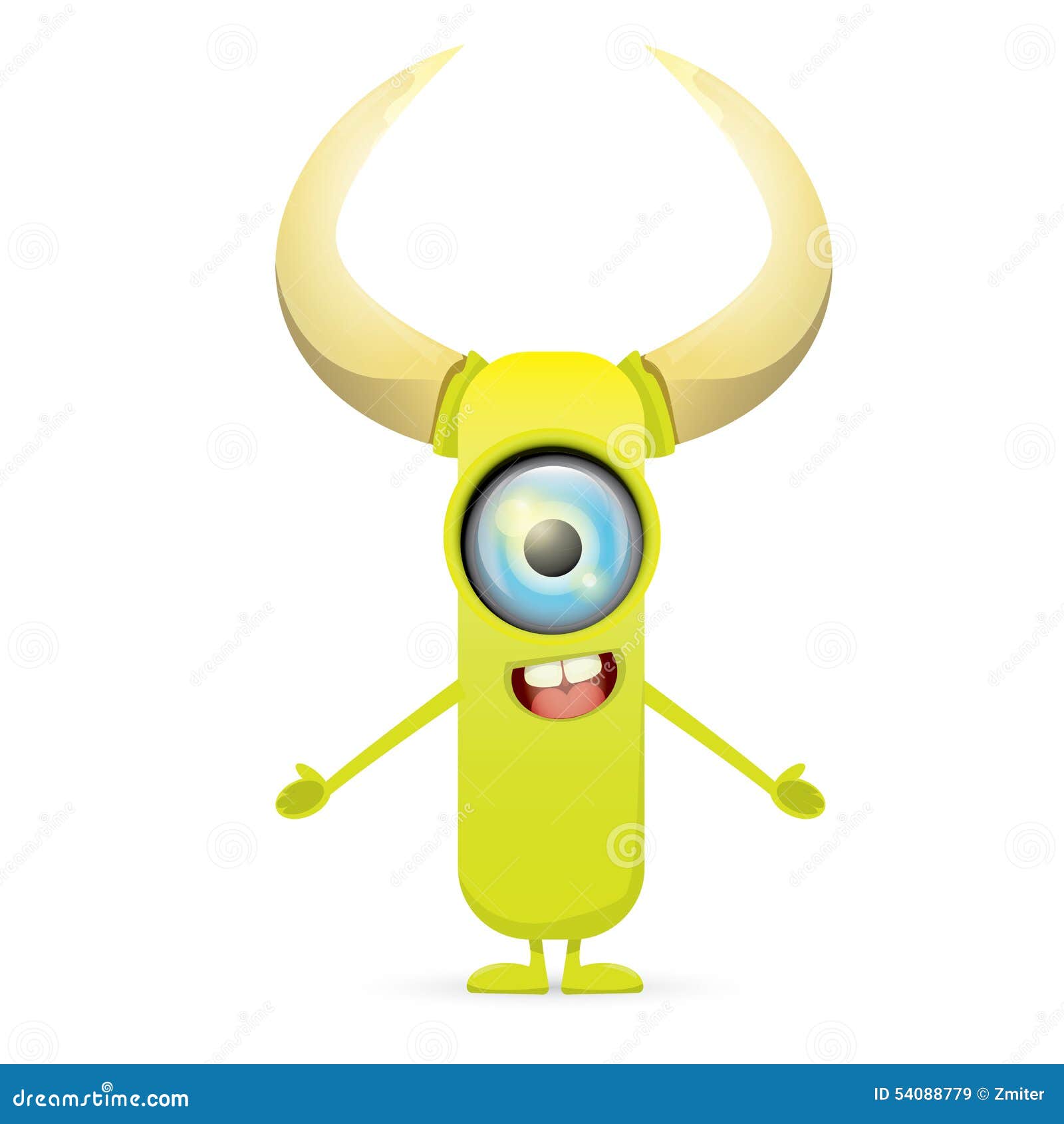 Green Cartoon cute monster stock vector. Illustration of face - 54088779