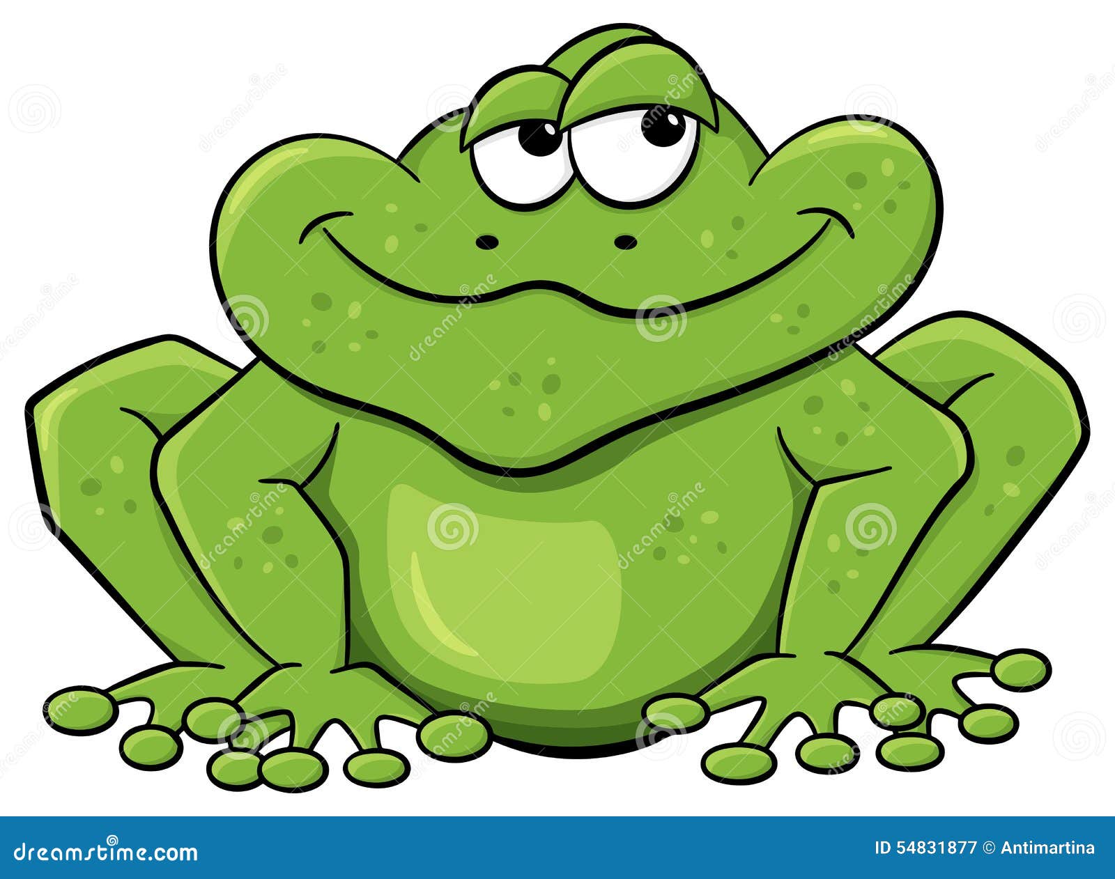 Green Cartoon Frog Isolated on White Stock Vector - Illustration of ...