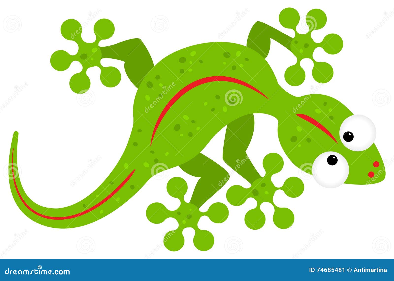 Cartoon Lizard Flashcard For Children Vector Illustration ...