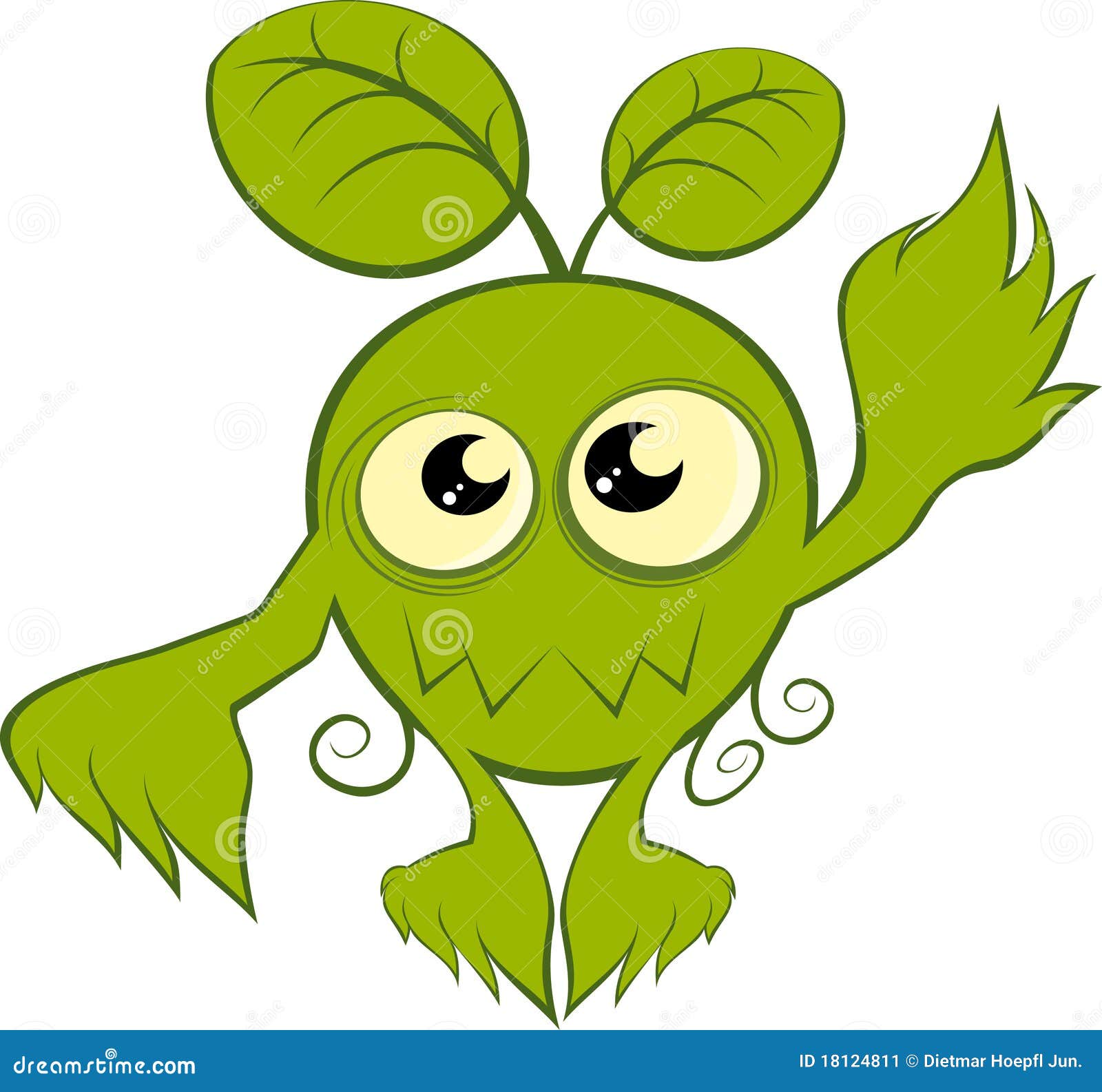 Green Cartoon Nature Monster Stock Vector - Illustration of funny ...