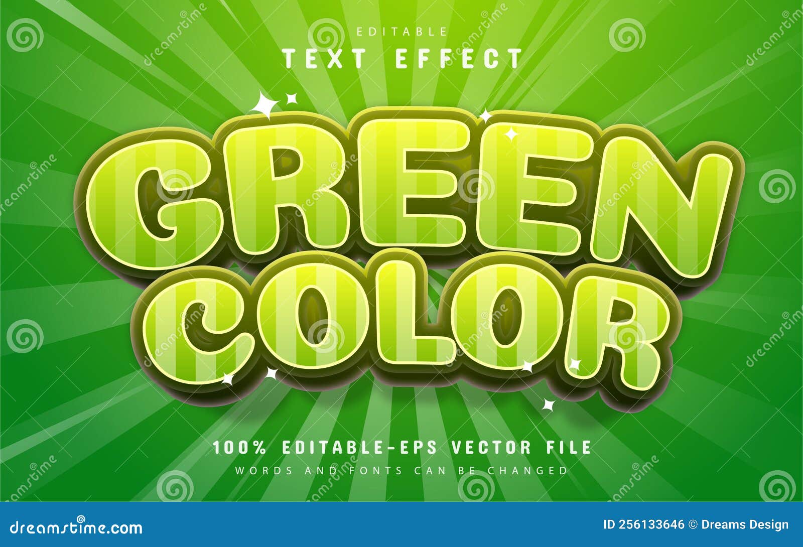 Green Cartoon Style Text Effect Editable Stock Vector - Illustration of ...