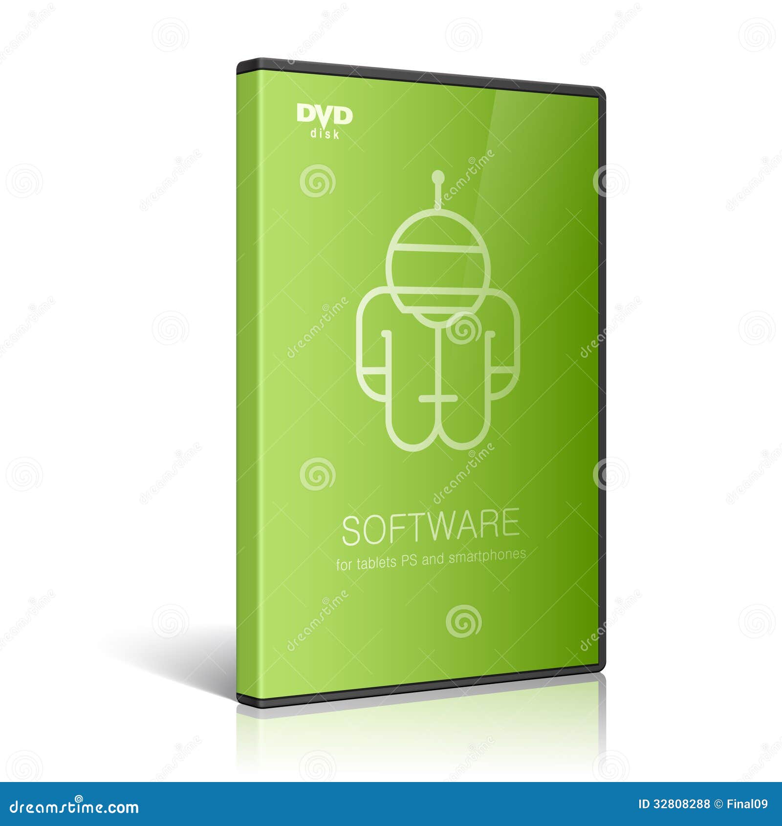 Green Case for DVD or CD Disk. Vector Stock Vector - Illustration of ...