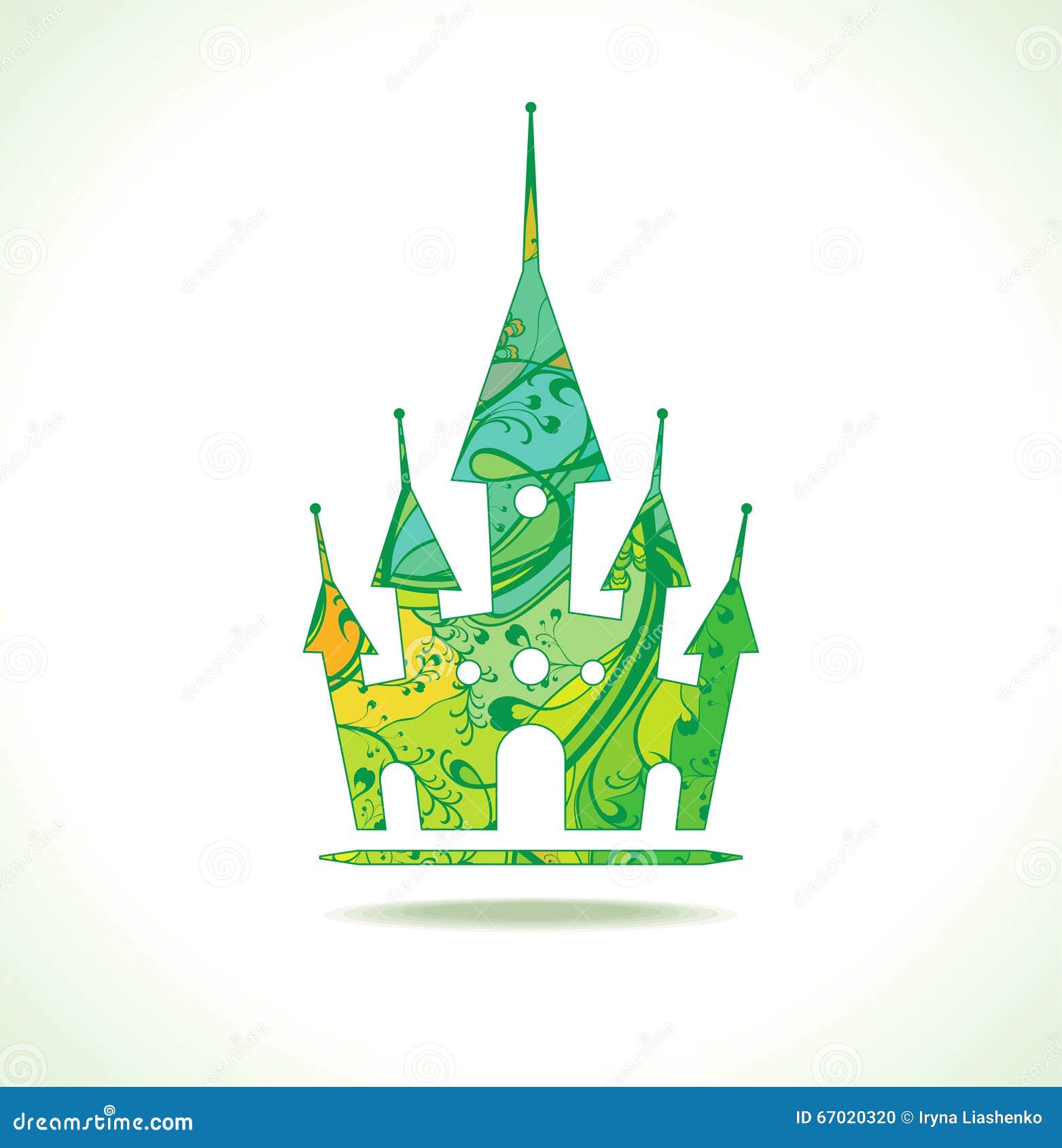 Green Castle - template. stock illustration. Illustration of flora ...