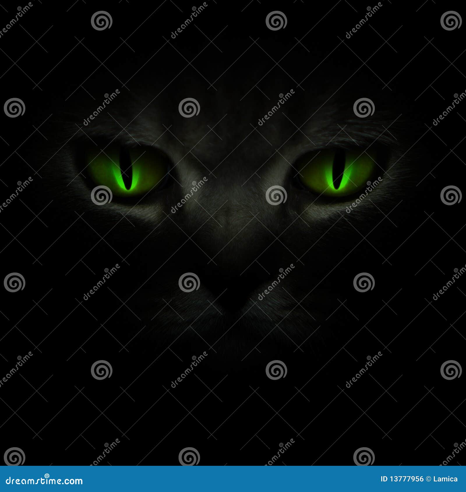 Green Glowing Eyes In The Dark