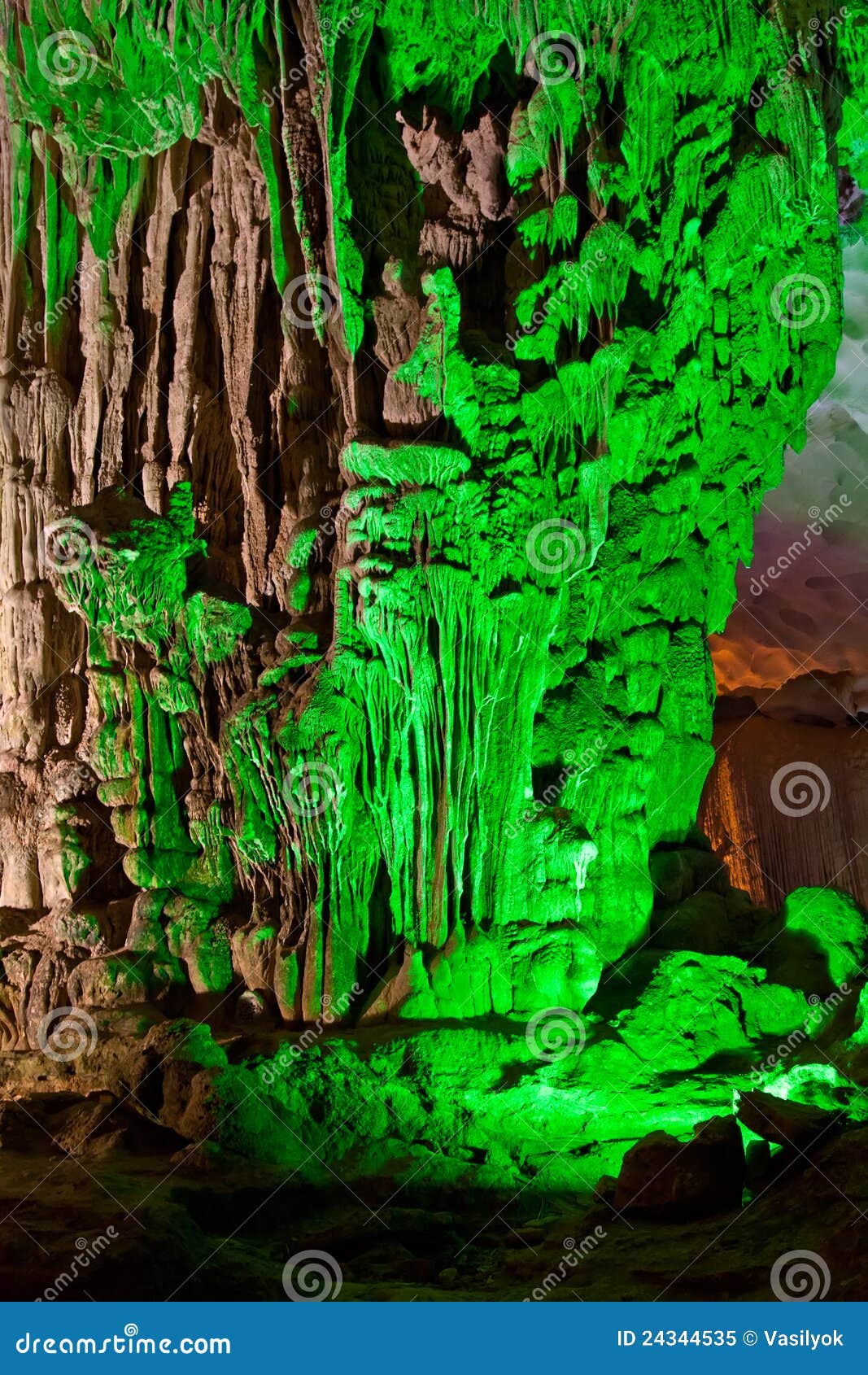 Green cave stock image. Image of stalactite, illumination - 24344535