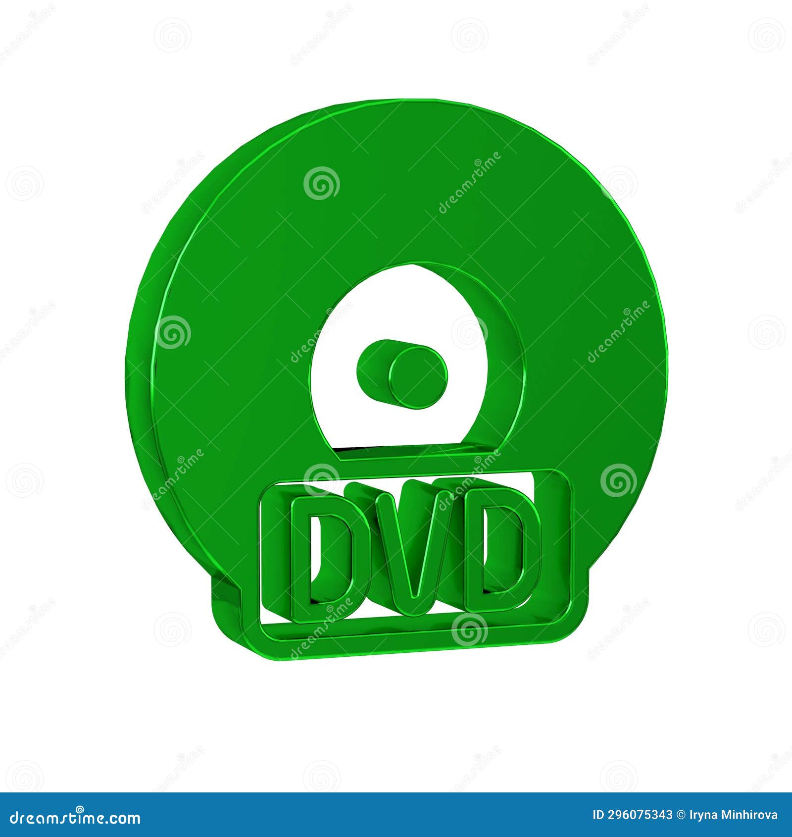 Green CD or DVD Disk Icon Isolated on Transparent Background. Compact ...