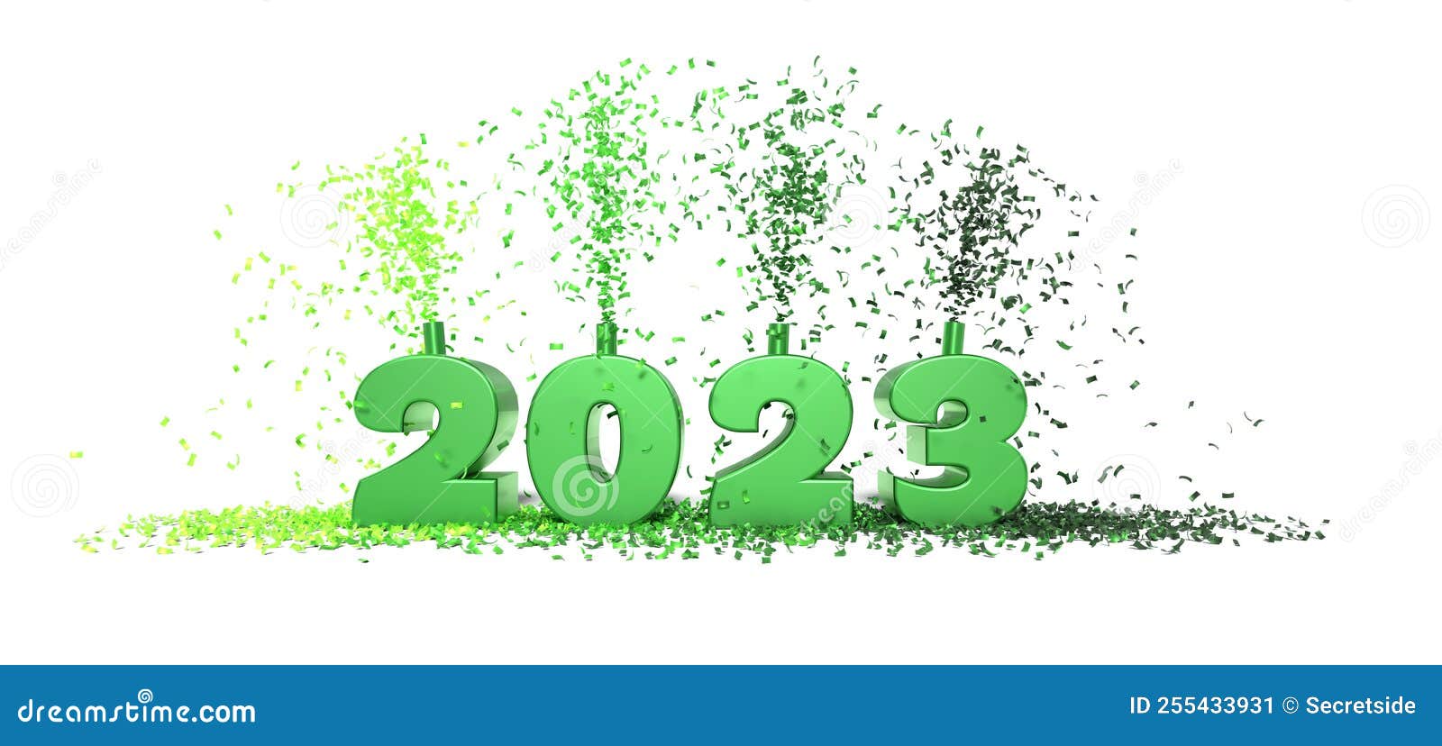 Green Celebration Party Background With Golden Confetti And Border ...